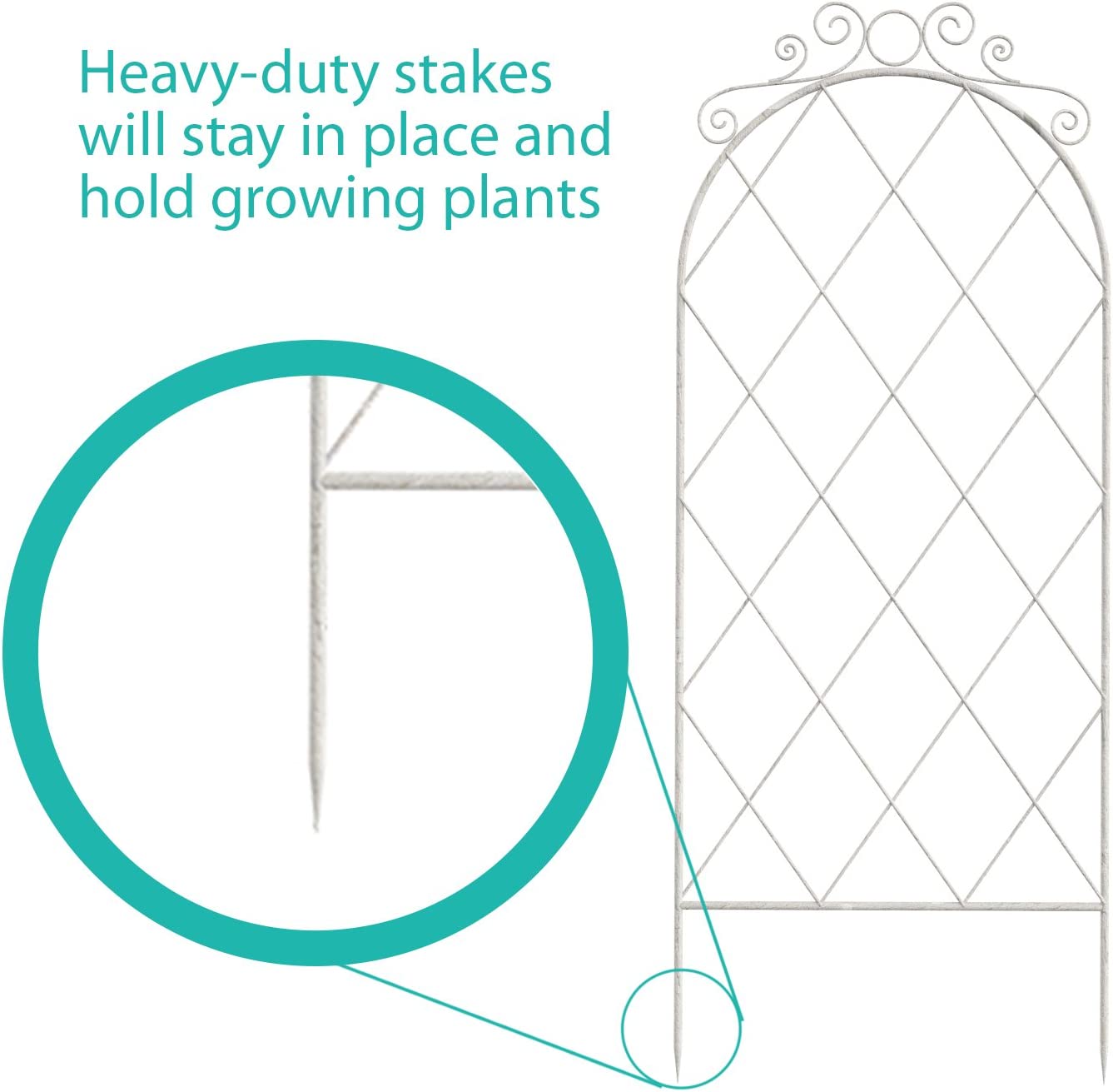 83790 60" French Country Distressed White Scroll Trellis - Walmart.com