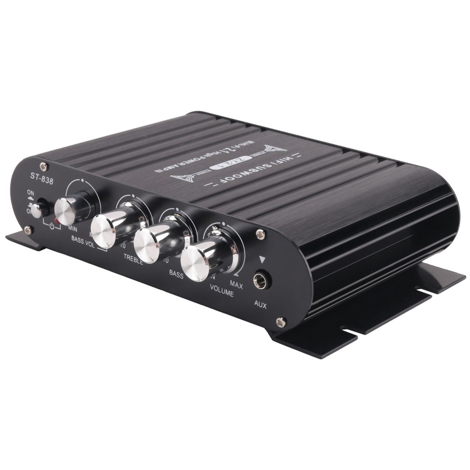 -838 HIFI Amplifier 2.1 Channel Car MP3 Mini Amp AUX Input High and Low Bass Adjus aluminium ...