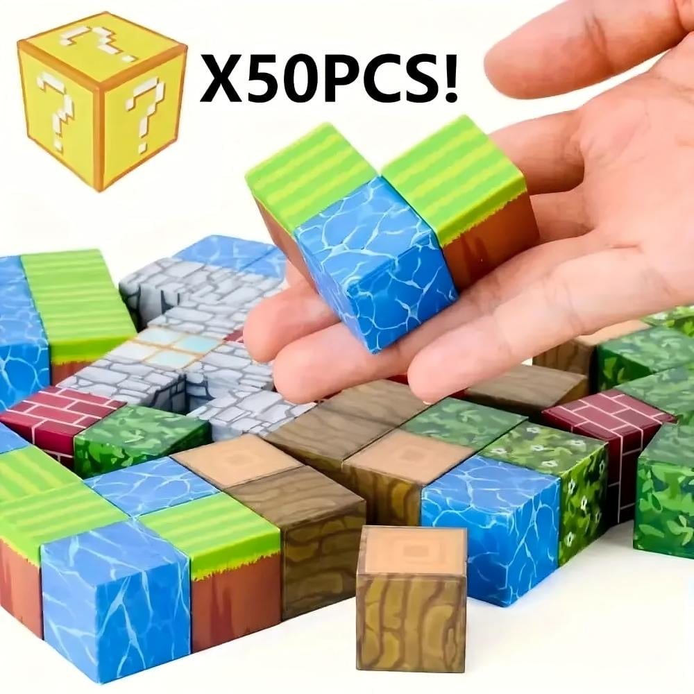 Magnetic Building Blocks - 50/100/200 Pieces Random Magnetic Building ...