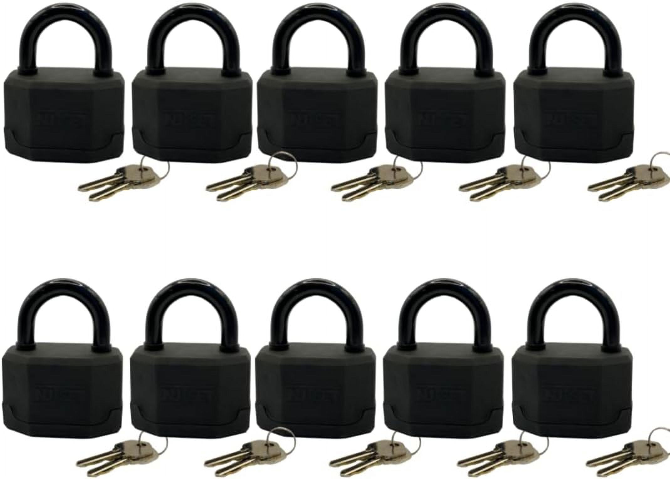 83mm Heavy Duty Keyed Alike Padlocks, Laminated Steel, Vinyl Covered (Pack of 10) - Walmart.com