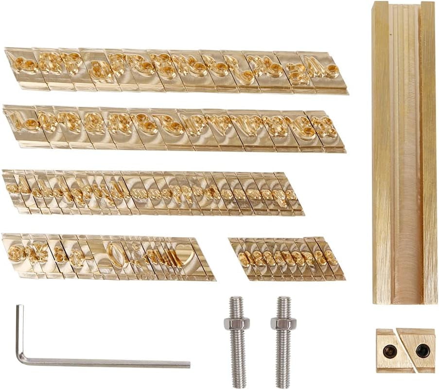 83pcs Cursive Font Copper Brass Symbols Characters Numbers Alphabets ...