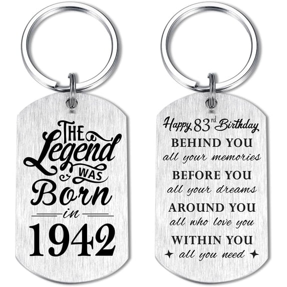 83rd Birthday Gifts for Men 1942, Happy 83rd Birthday Keychain, 83 Year ...