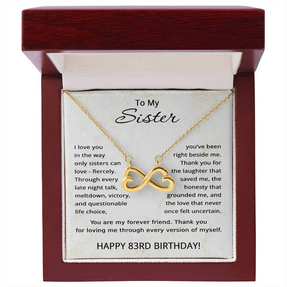 83rd Birthday Gifts for Sister - To My Sister Necklace from Sister - 83 ...