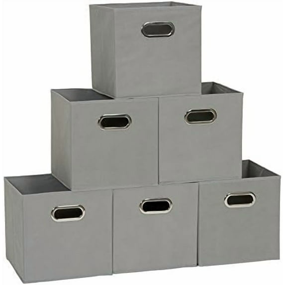 84-1 Foldable Fabric Storage Bins Set of 6 Cubby Cubes with Handles ...
