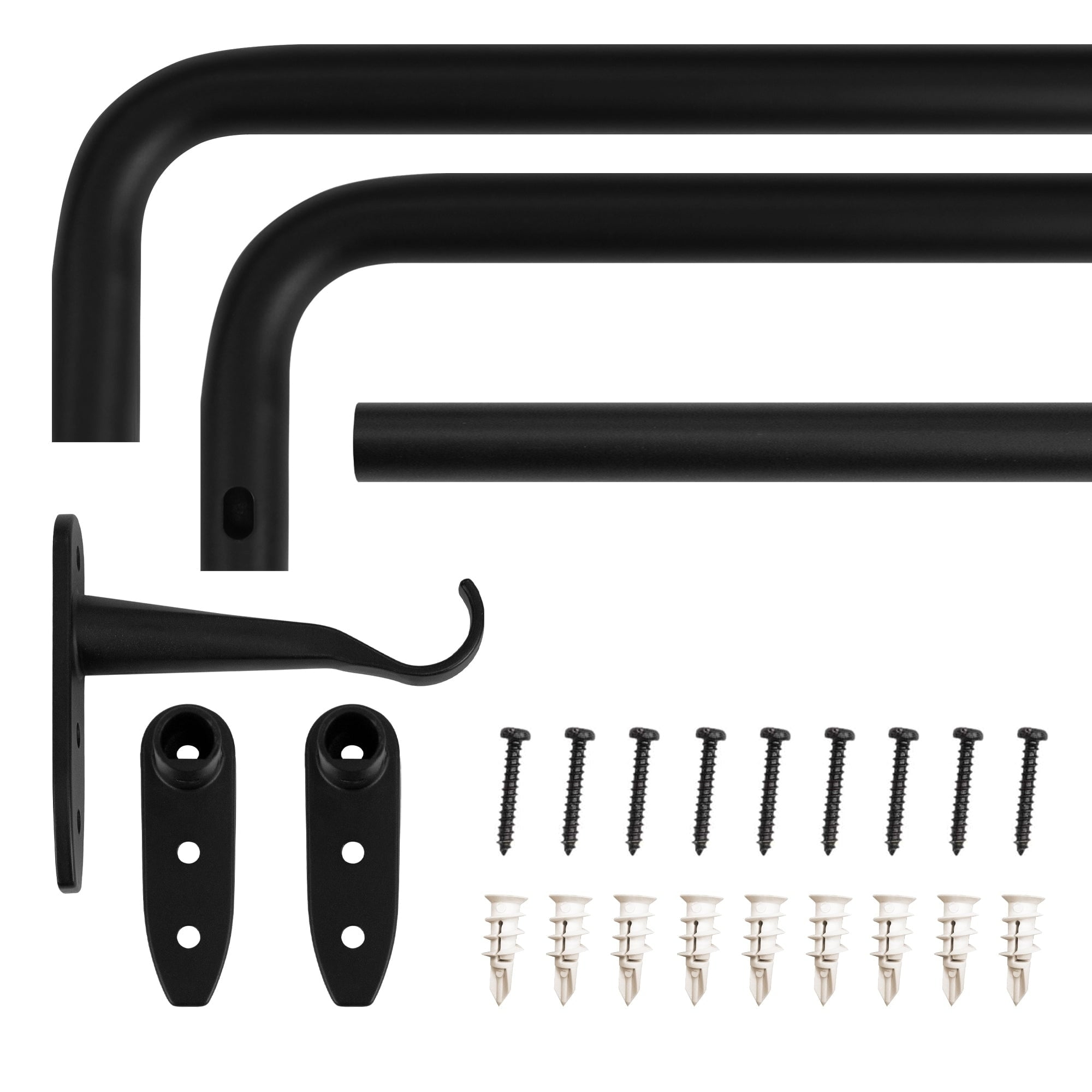 3/4" Drapery Core Curtain Rod_Matte Black 84"-120" - Walmart.com
