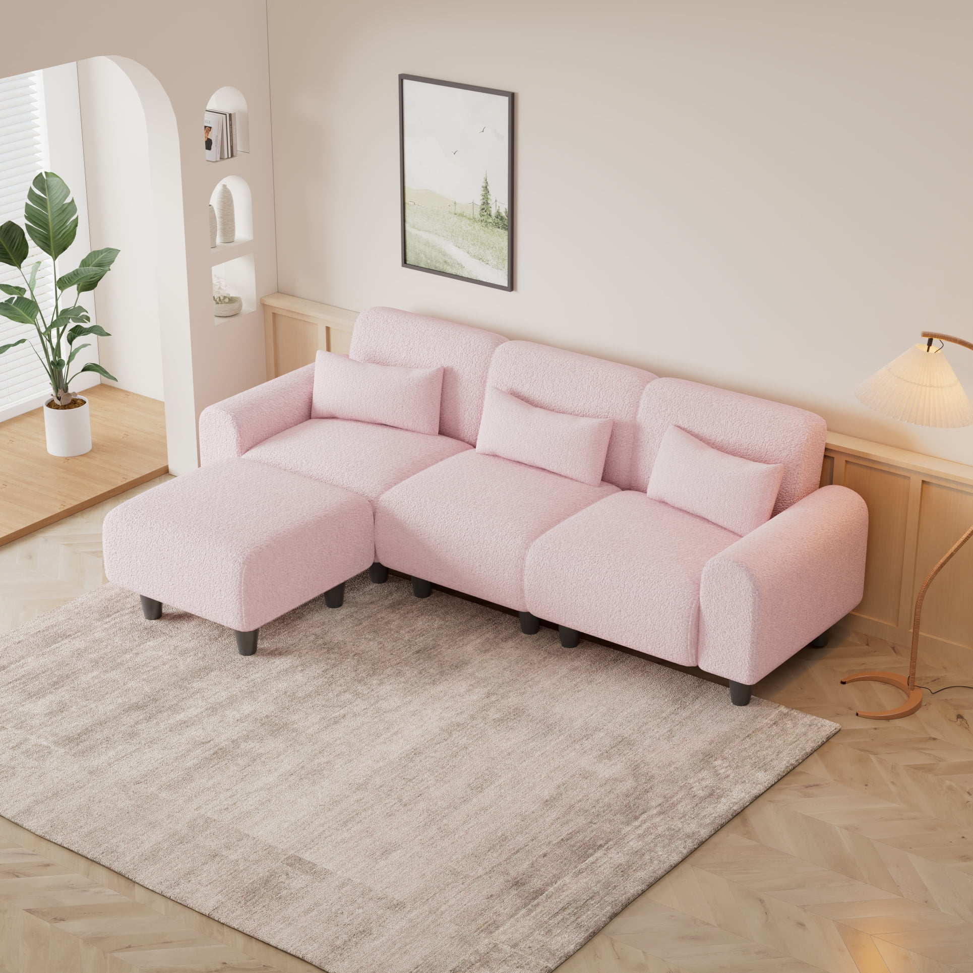 84.6" Large Size Sofa, Modern Multi-Function Modular Sectional Sofa ...