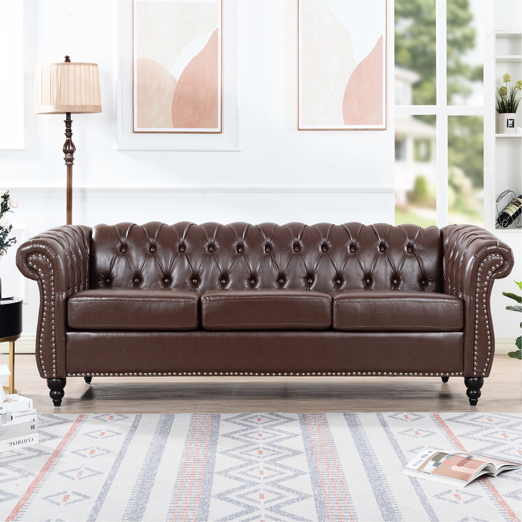 84.65" Three Seater, Solid Wood + Plywood Frame - Robust Sofa Structure ...