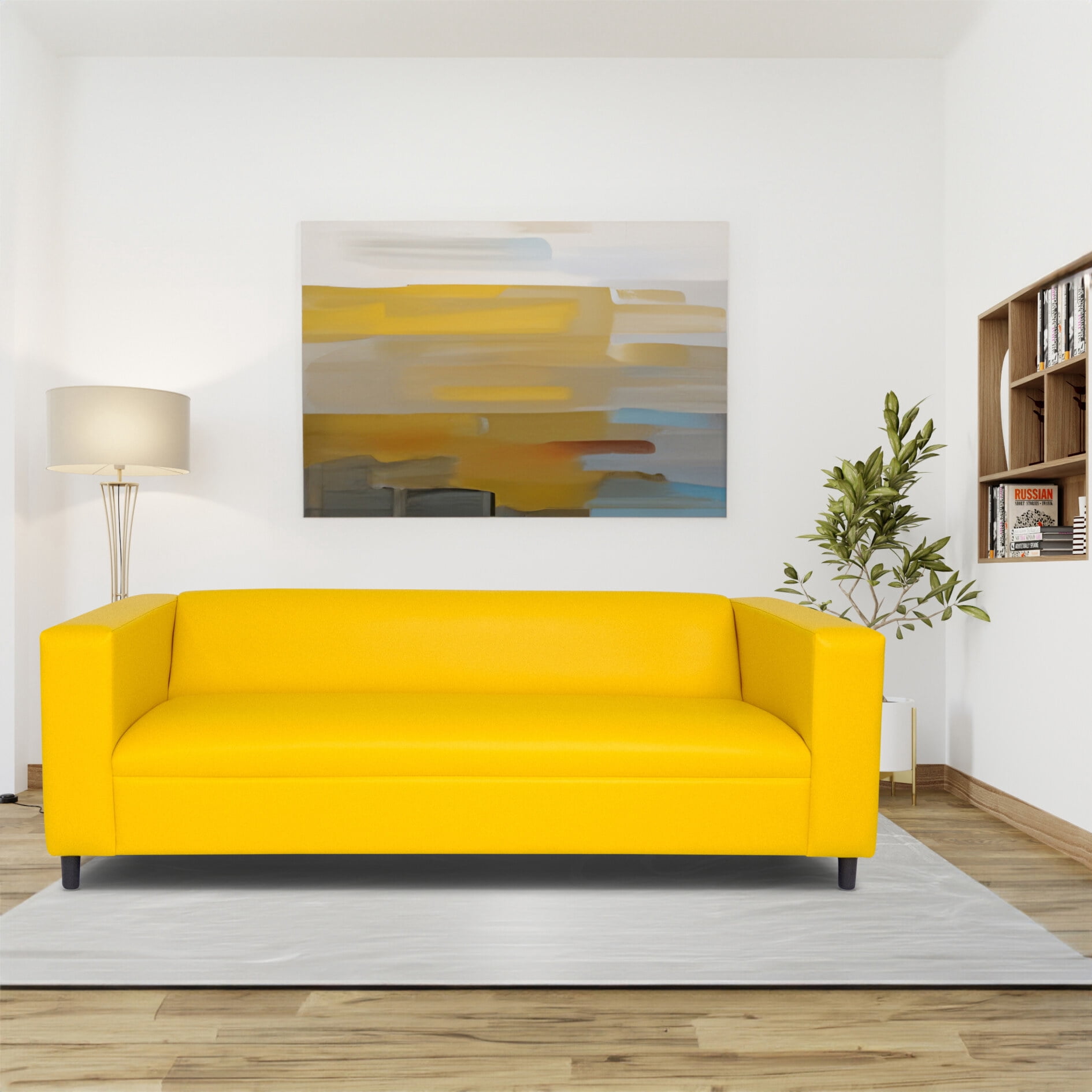 84" Accent Sofa Couch, Comfy Tufted Upholstered 3-Seater Sofa with ...