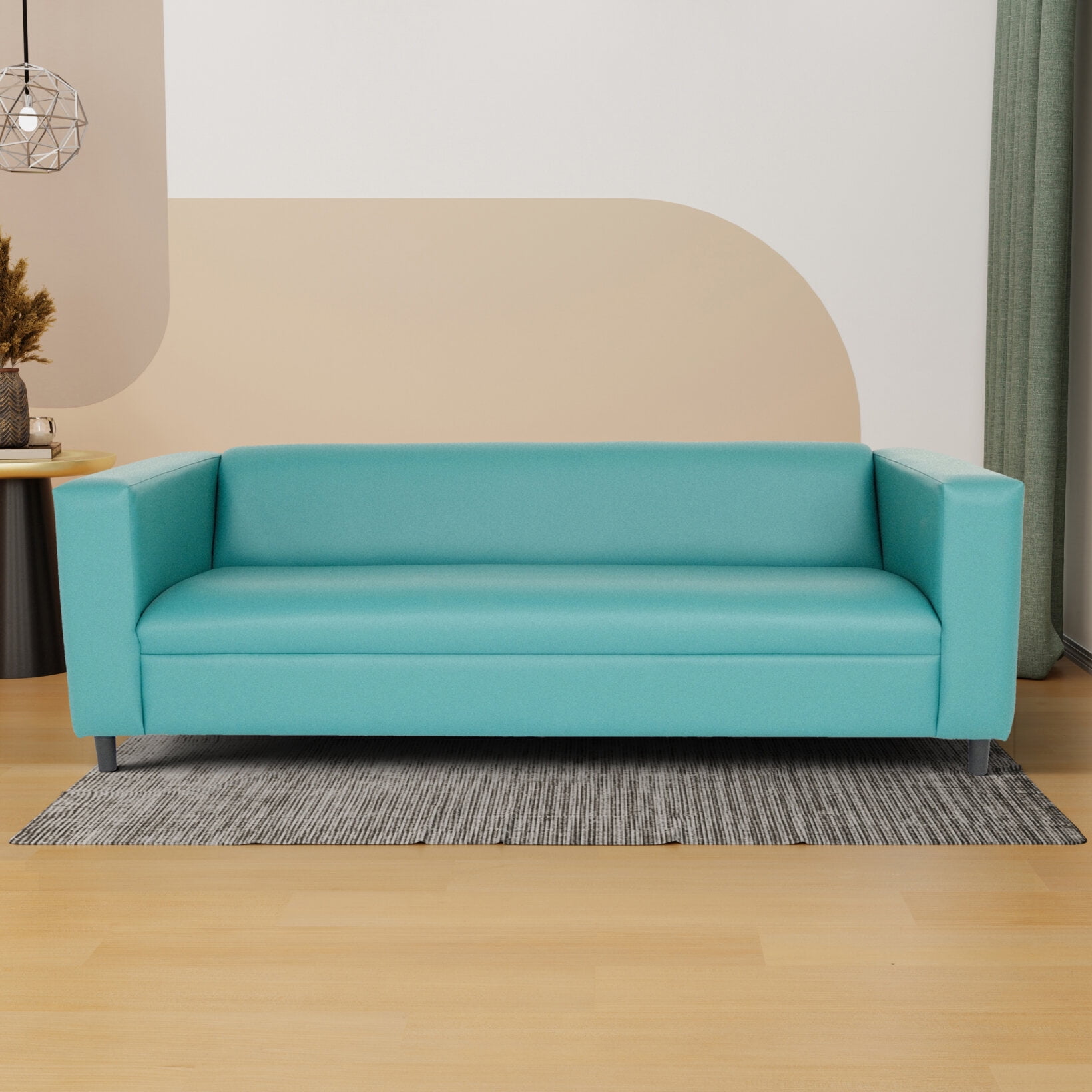 84" Accent Sofa Couch, Comfy Tufted Upholstered 3-Seater Sofa with ...