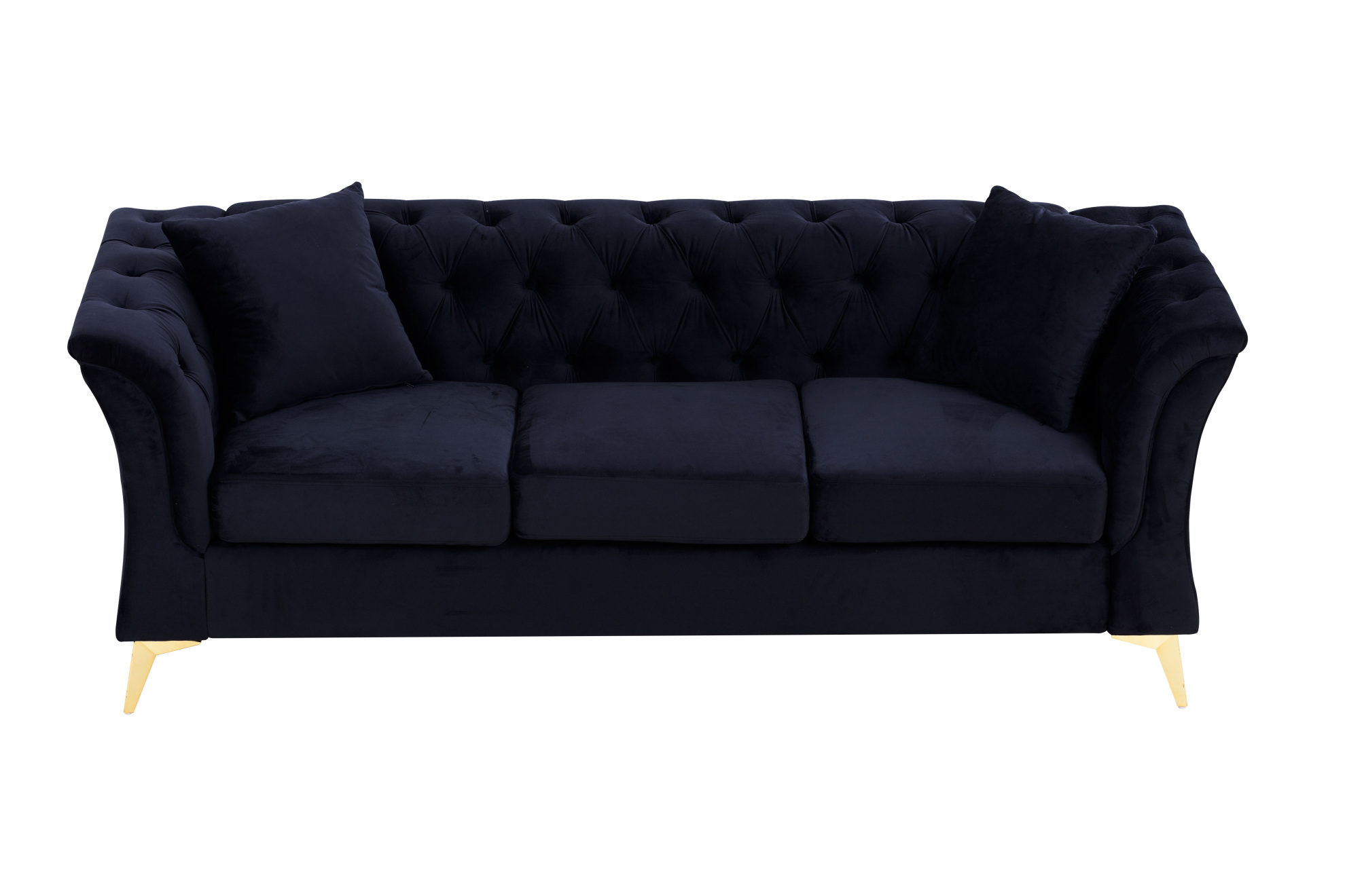 84" Accent Sofa, Modern Chesterfield Curved Sofa with Scroll Arms ...