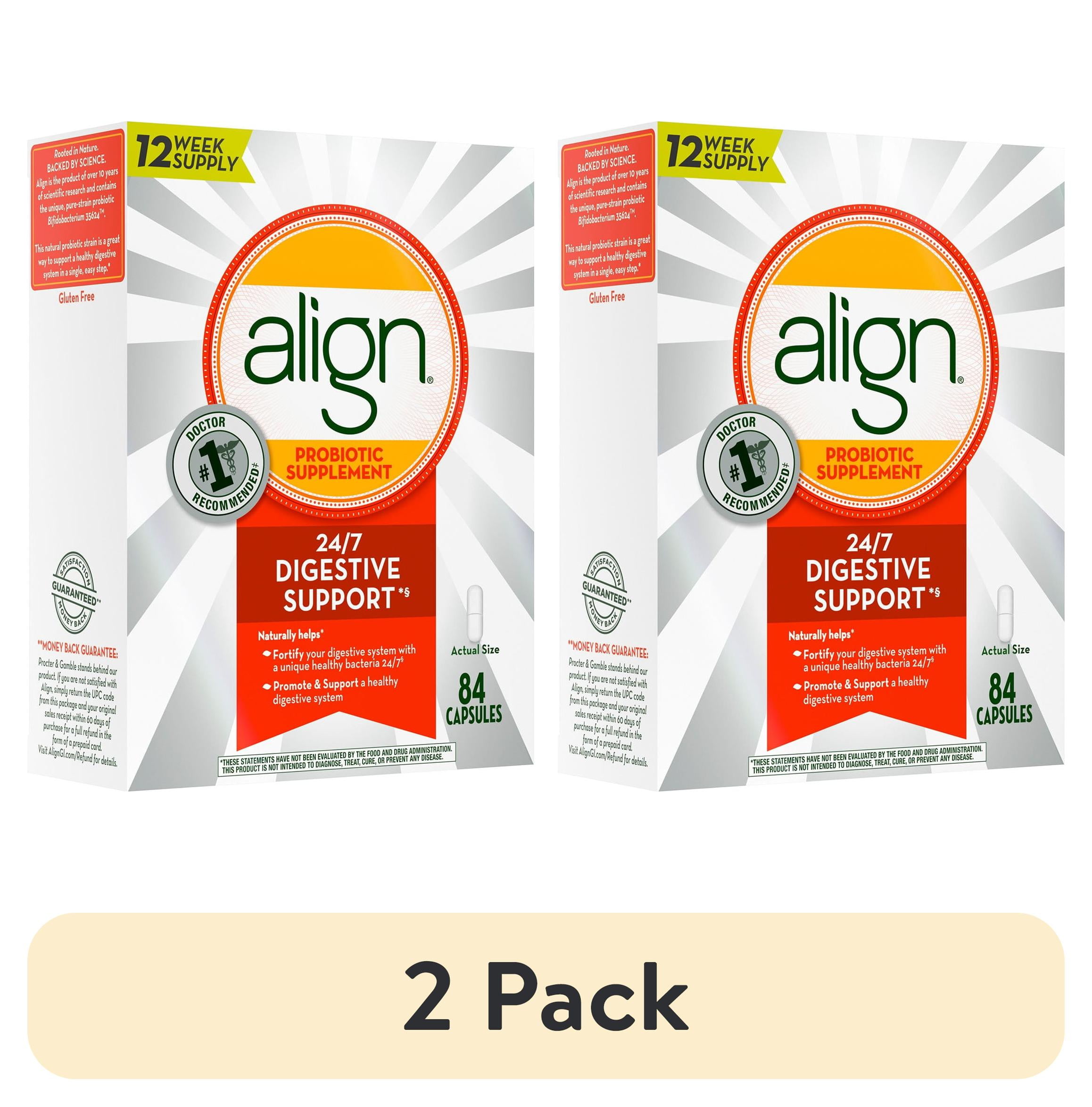 (2 pack) Align Daily Probiotic Supplement - 84 Capsules - Walmart.com