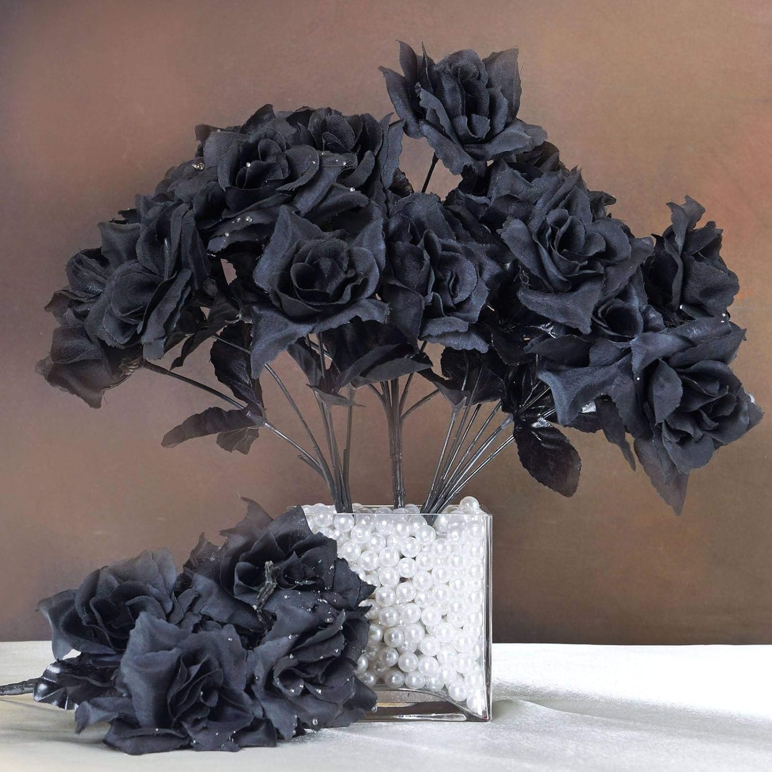 84 Artificial Open Roses Wedding Flowers Bouquets - Black - Walmart.com