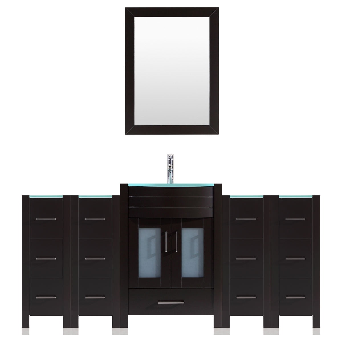 84 Black Vanity Set - One 36 Sink Base, Four 12 Drawer Bases (LV3-C9-84 ...