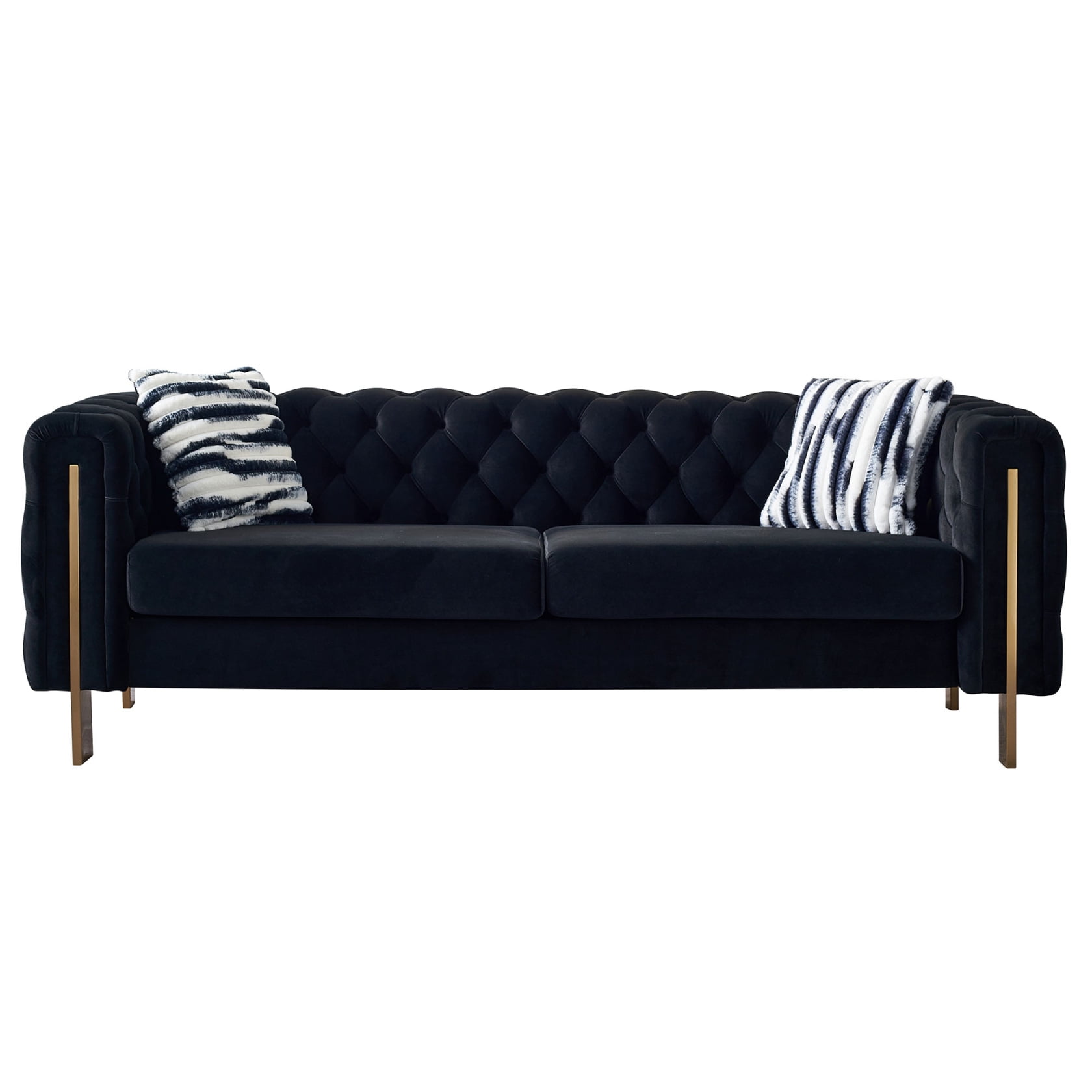84" Chesterfield Sofa Couch, Velvet Button Tufted Couch Upholstered ...