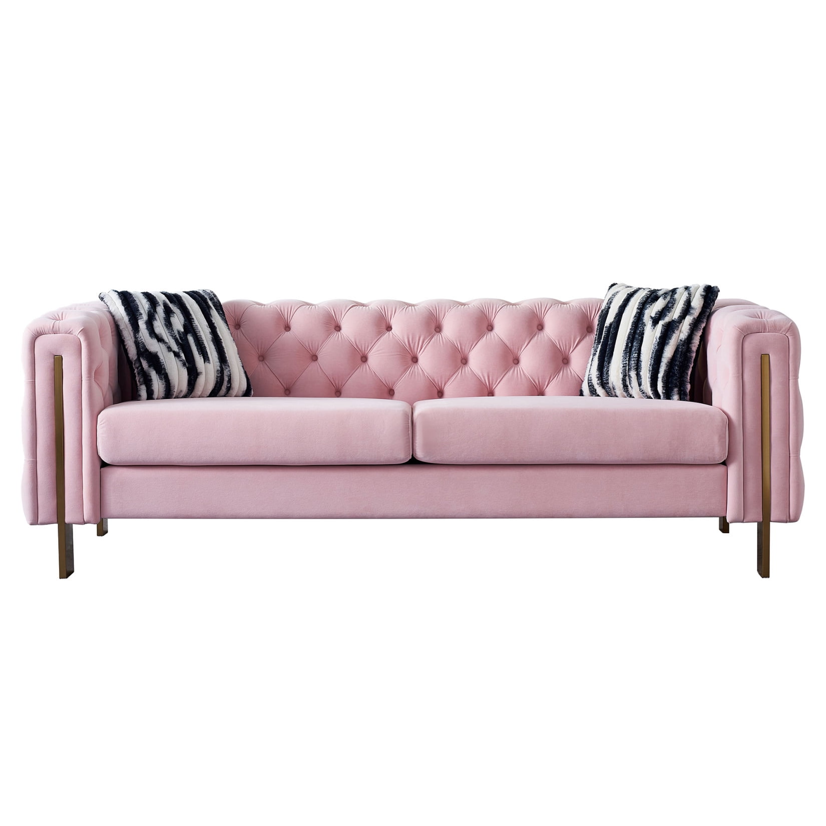 84" Chesterfield Sofa Couch, Velvet Button Tufted Couch Upholstered ...