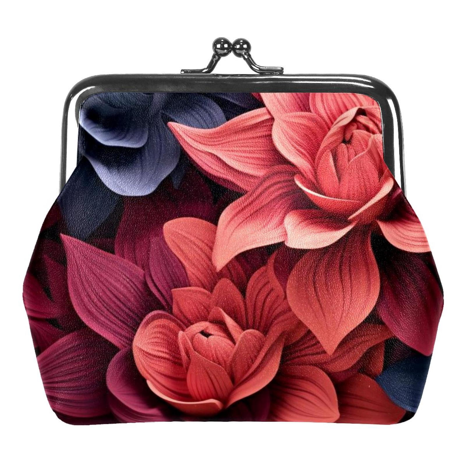 花瓣花朵84 Coin Purse Kiss Lock Change Purse Vintage Trinkets Pouch ...