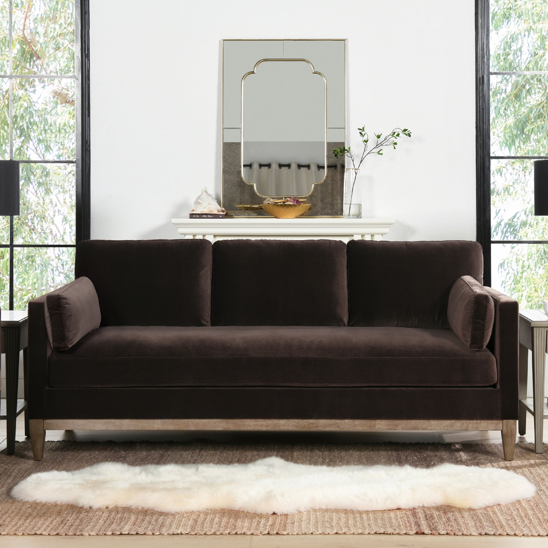 84" Farmhouse Couch, 3 Seater Couch with Removable and Reversible Back ...