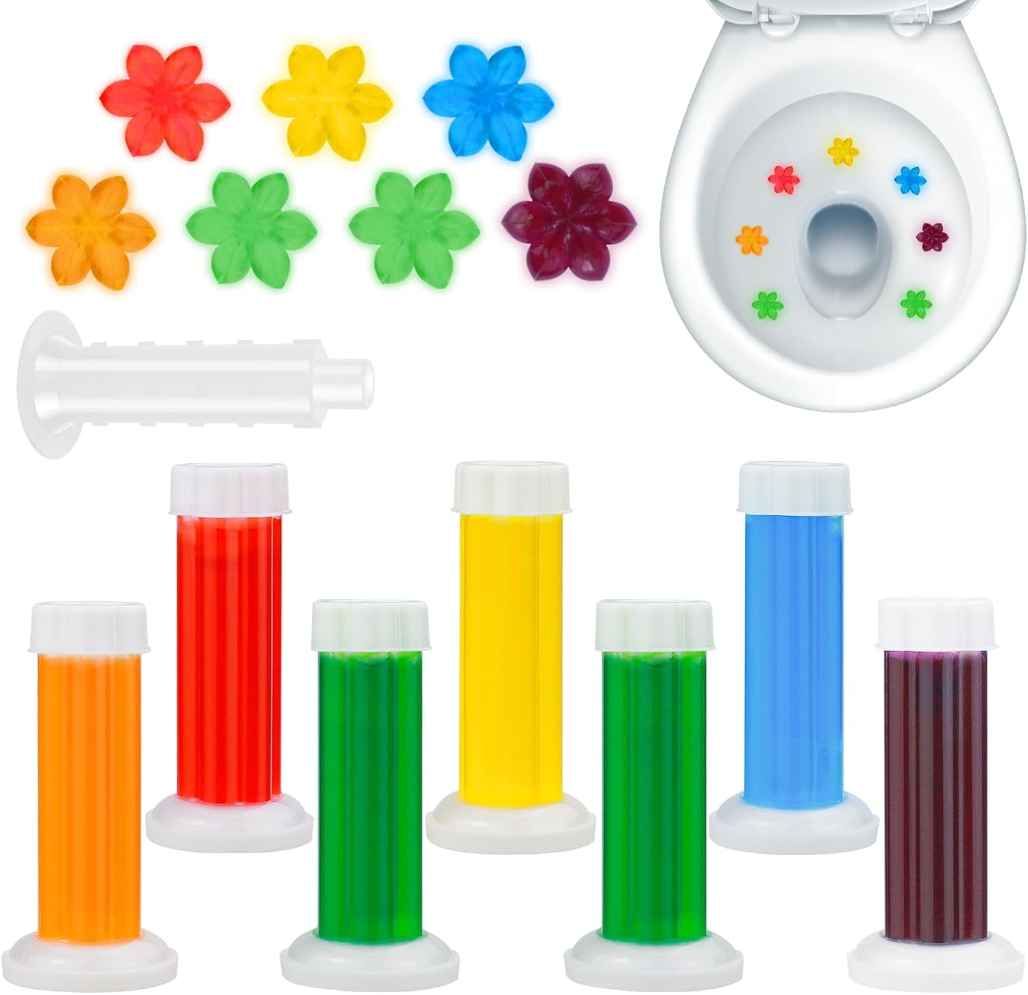 84 Flowers** Toilet Gel Stamp | Long-Lasting Toilet Bowl Cleaner ...