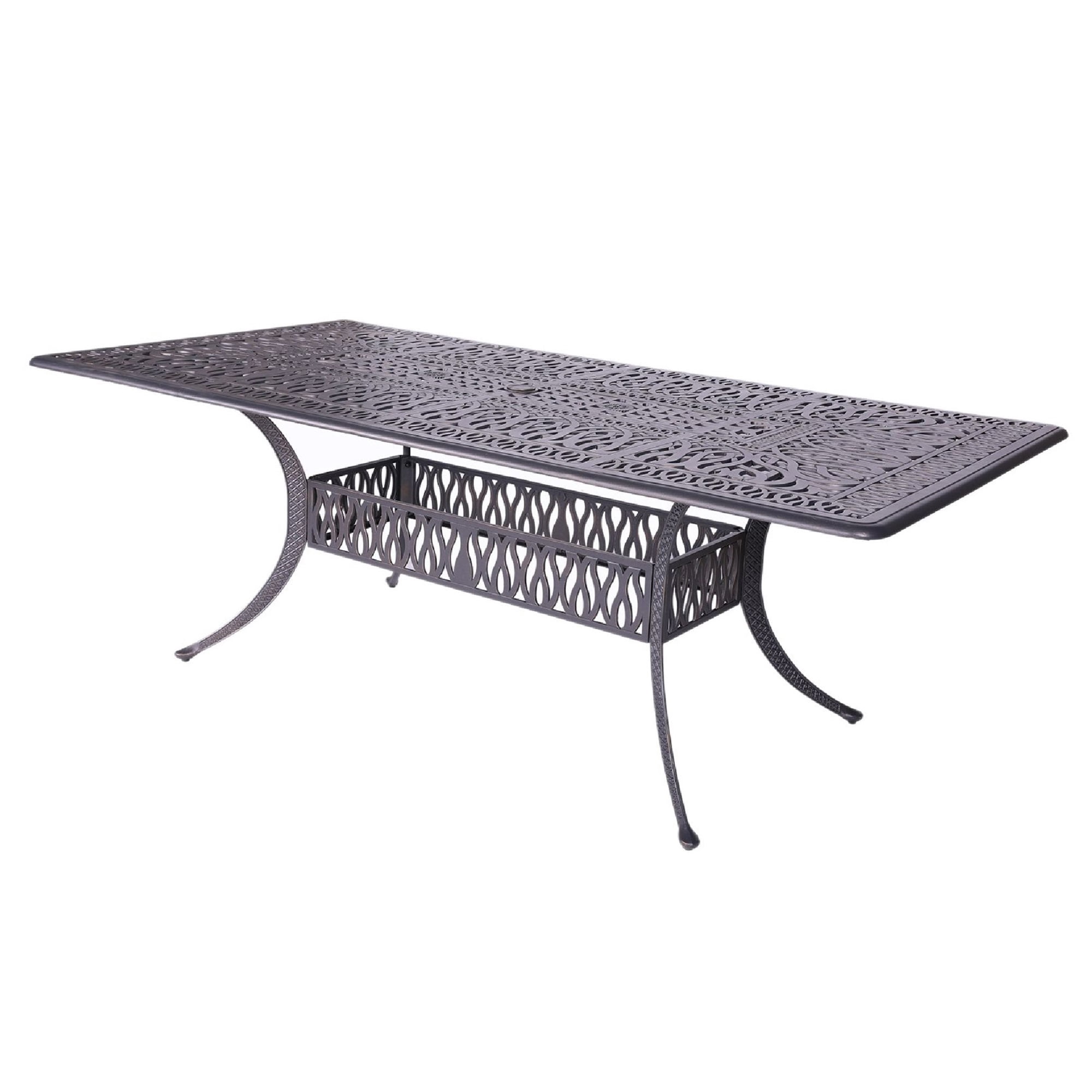 84 Inch Arbor Extra Large Metal Outdoor Dining Table, Dark Gunmetal ...