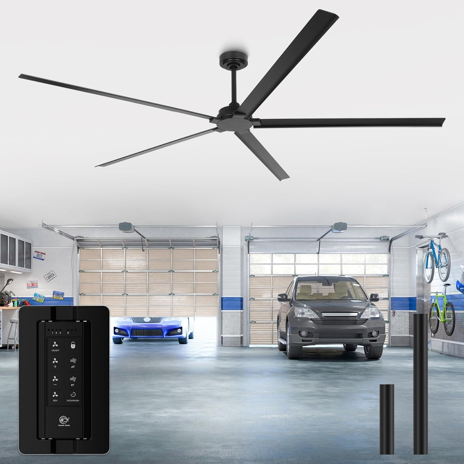 84 Inch Ceiling Fans without Lights, Waterproof Outdoor Ceiling Fans ...