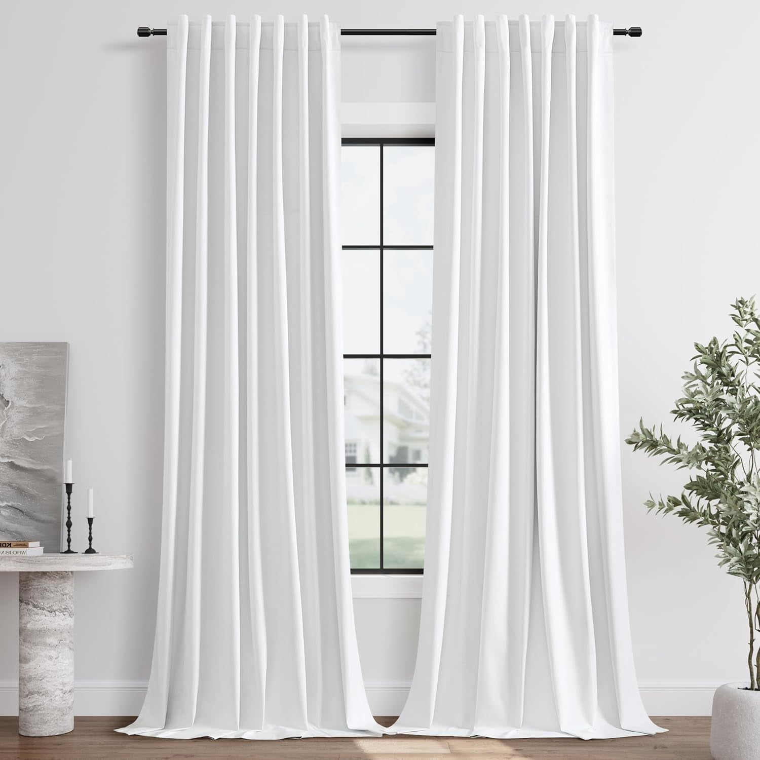 84 Inch Drapes Light Blocking 2 Panel Heat Reducing Room Darkening ...