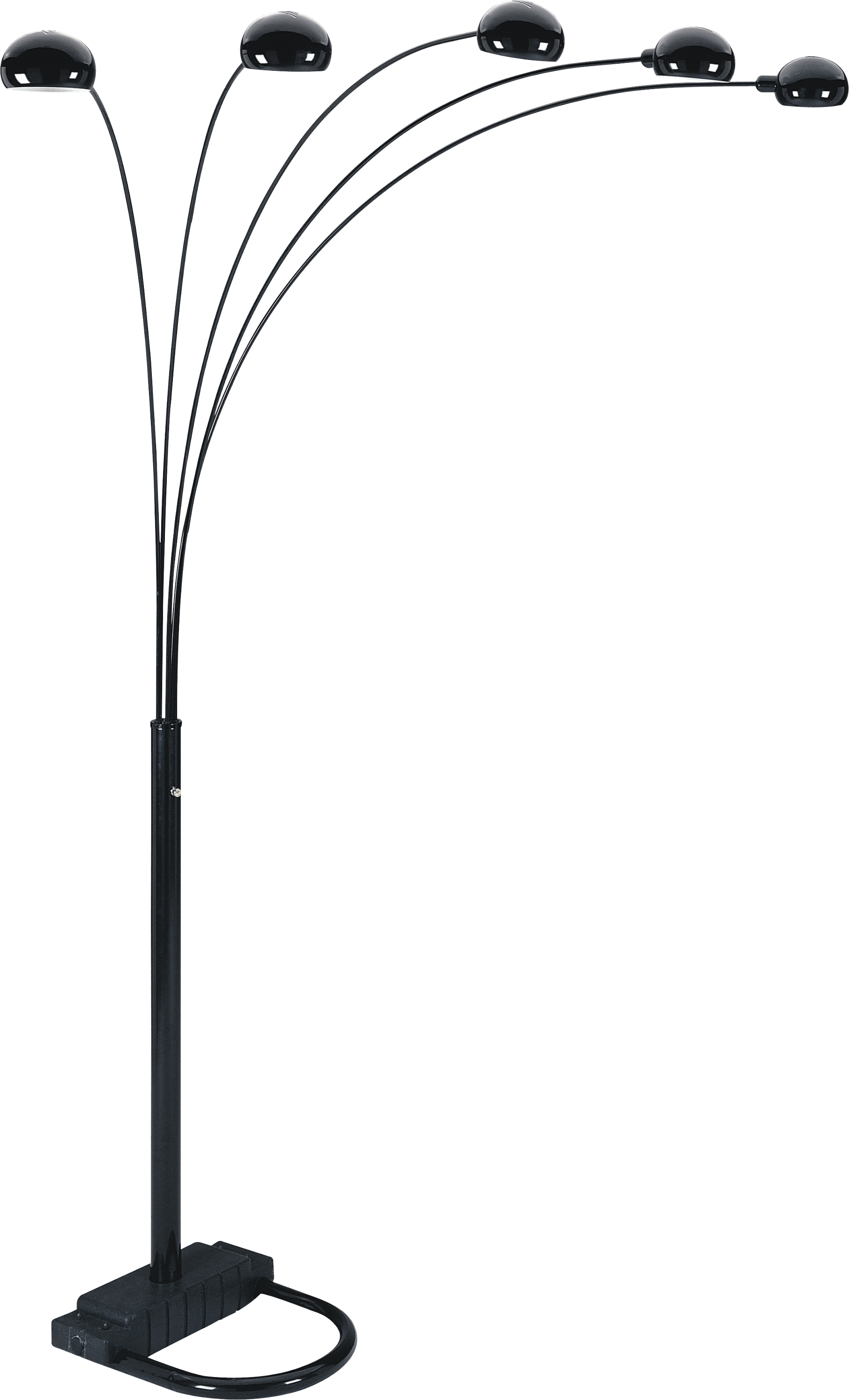 84 Inch Tall Black 5 Head Hat Style Floor Lamp with Modern Design and ...