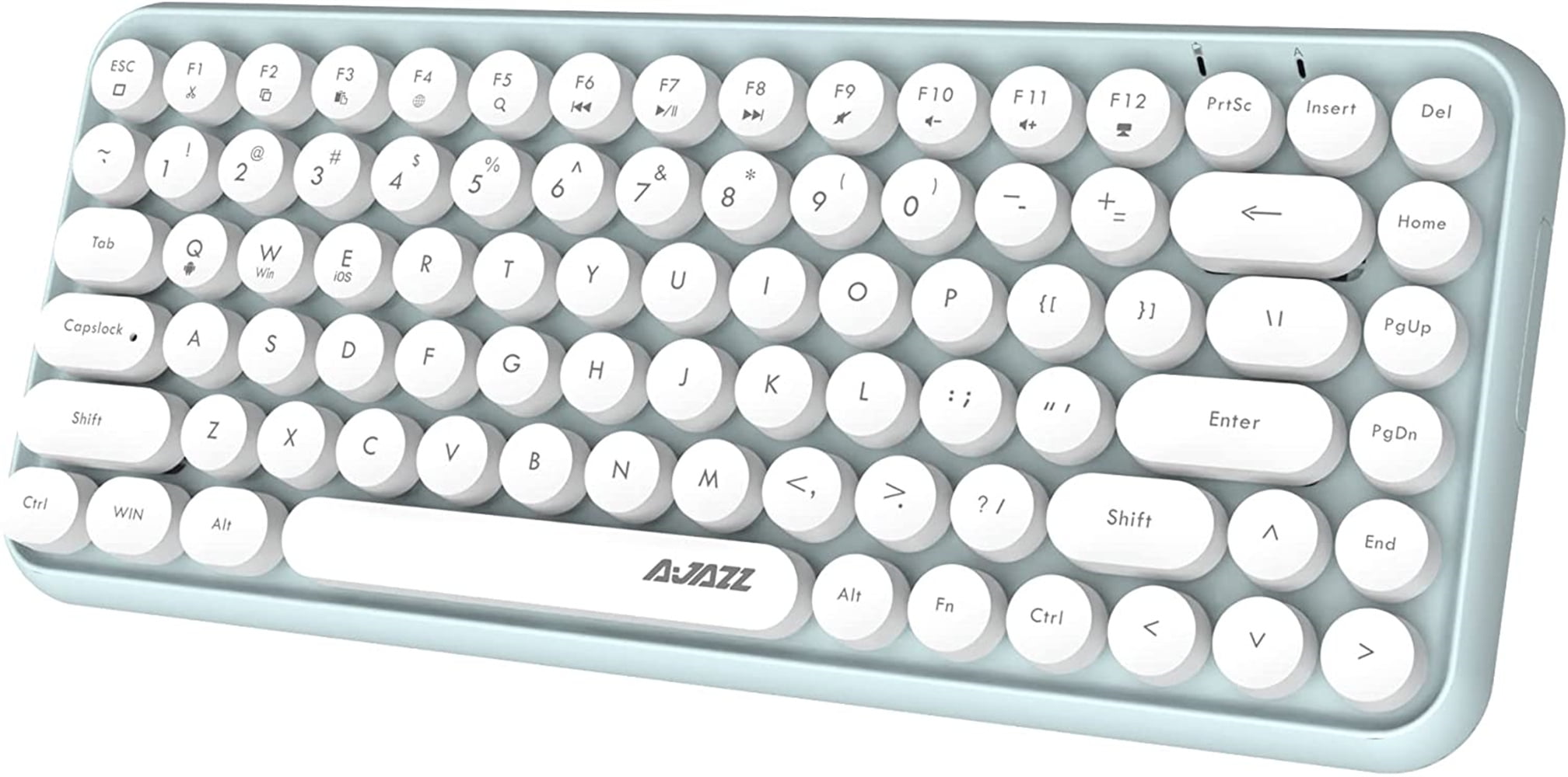 84 Key Wireless Bluetooth Aesthetic Keyboard with Cute Retro Round ...