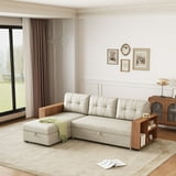 84" L-Shape Sleeper Sectional Sofa, Pull out Couch Bed with Storage ...