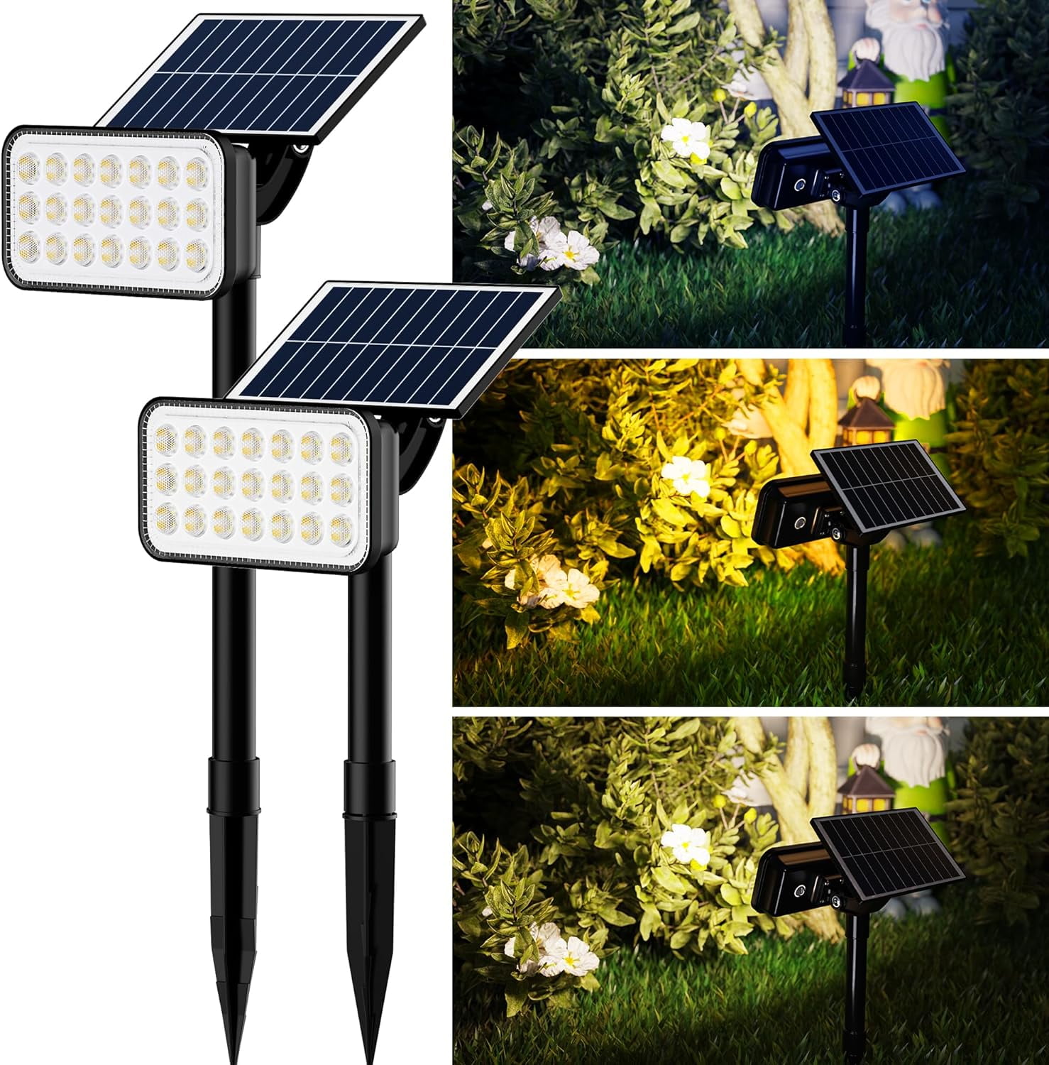 84-LED Solar Spotlights 5 Lighting Modes 360° Adjustable IP65 ...