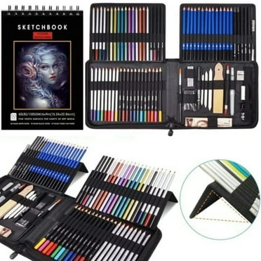 50 Pack Drawing Set Sketch Kit, Sketching Supplies with 3-Color ...