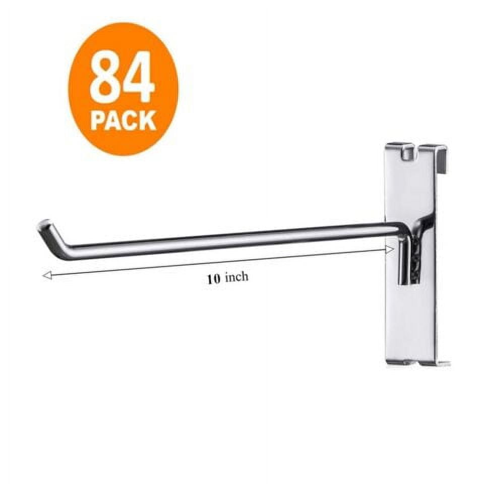 Polmart 84-Pack, 10-inch Silver Gridwall Hooks for Wall Slat Retail ...