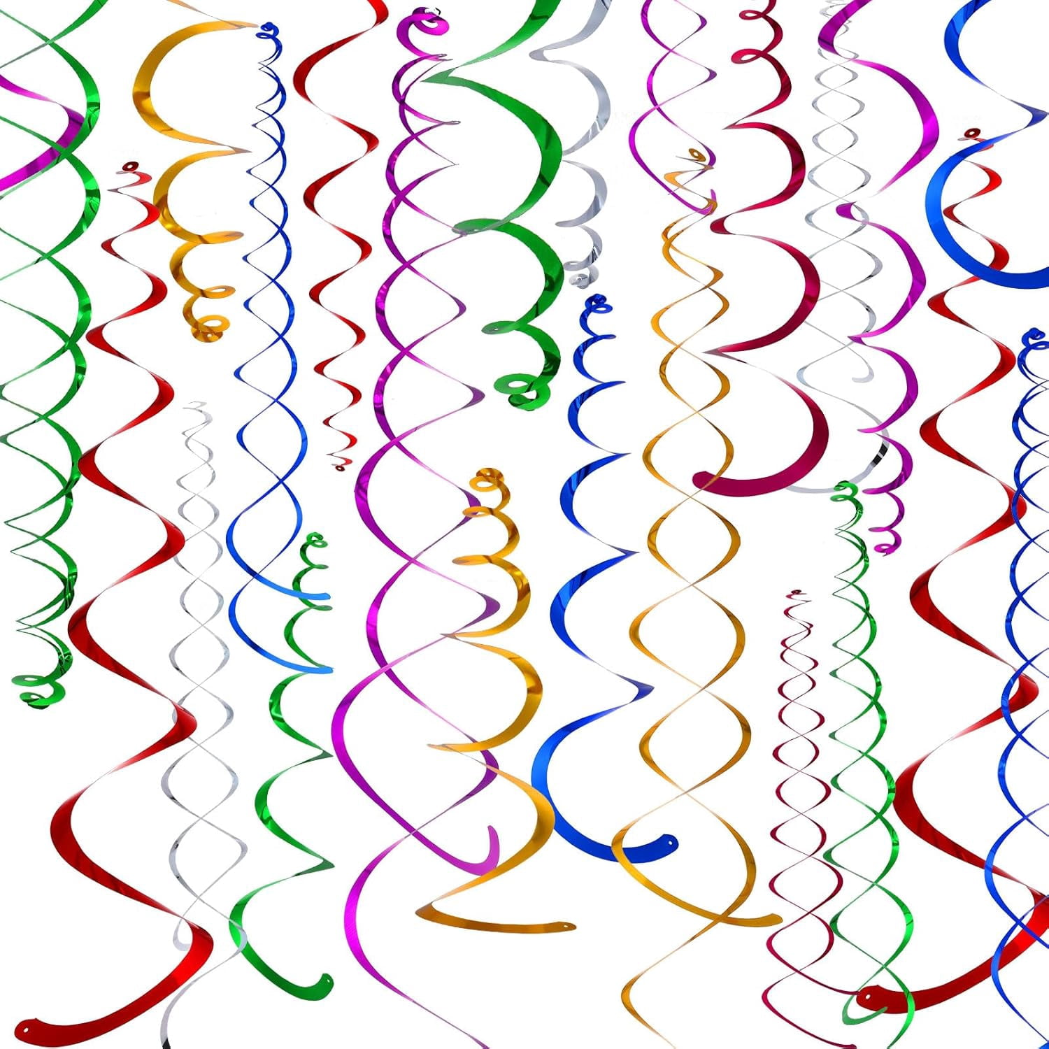 84 Pcs Hanging Swirls Decoration Colorful Ceiling Swirl Foil Streamers ...