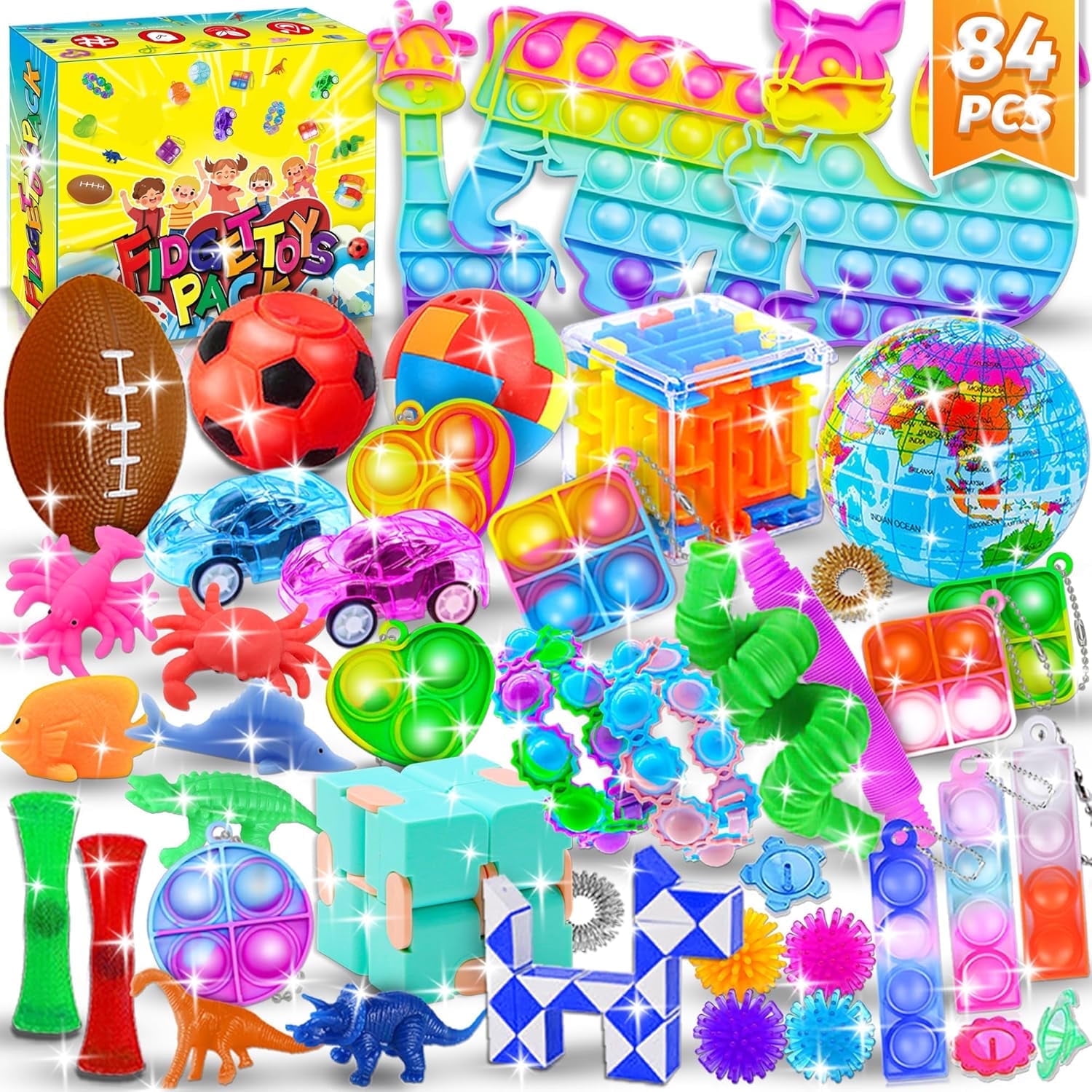 84-Piece Fidget Toy Set – Colorful Sensory Stress Relief Toys for Kids ...