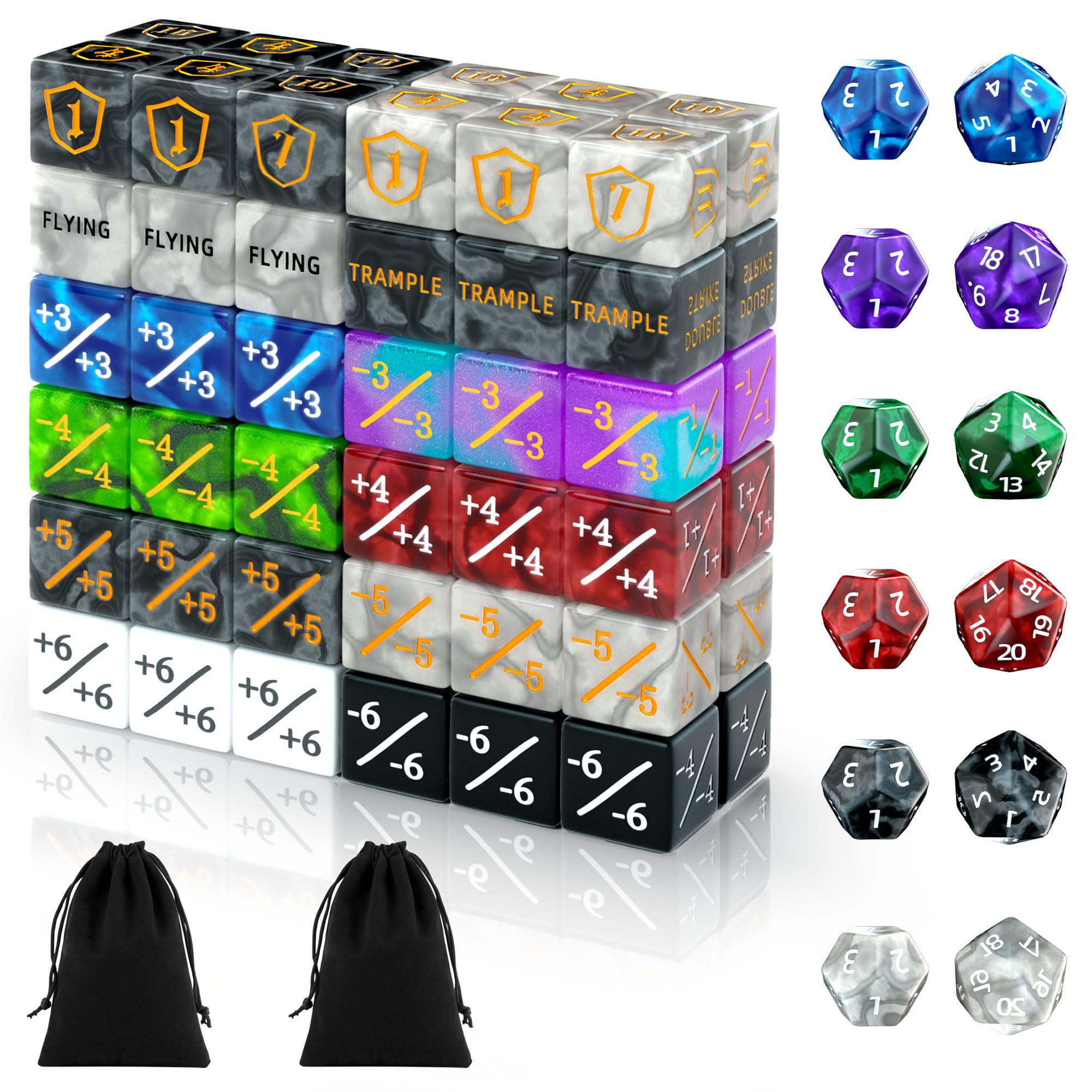 84-Piece MTG Dice Set with Life Counters, Keyword Ability Tokens ...