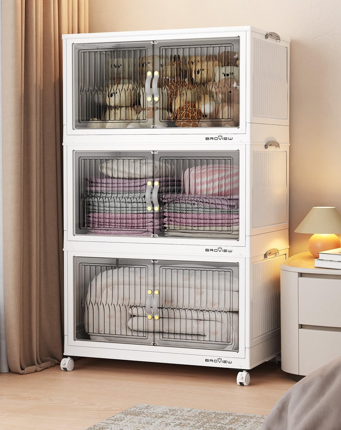 84 Qt Stackable Storage Bins with Lid, Closet Organizer and Storage ...