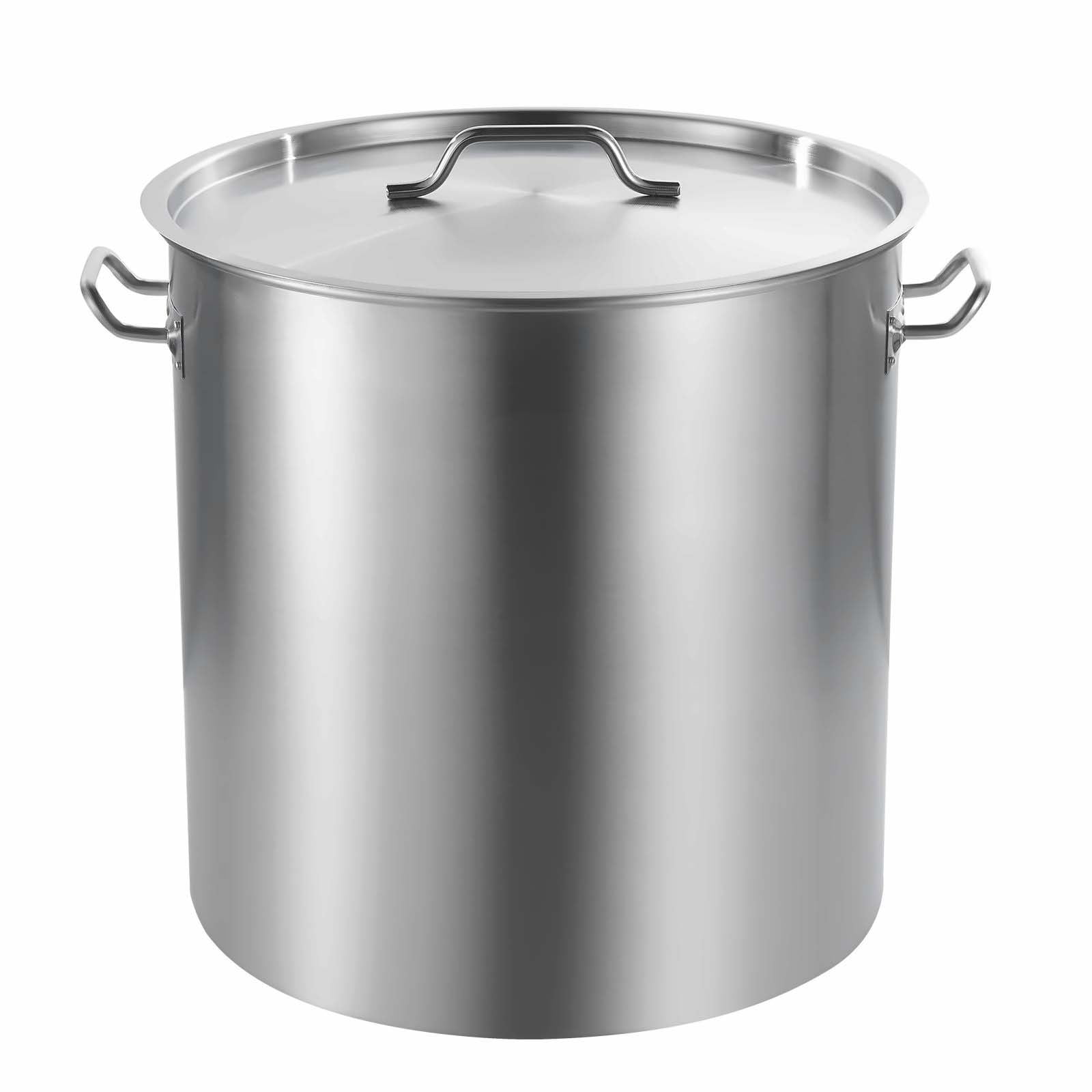 84 Quart Stainless Steel Stockpot, Large Cooking Pot with Basket & Lid ...
