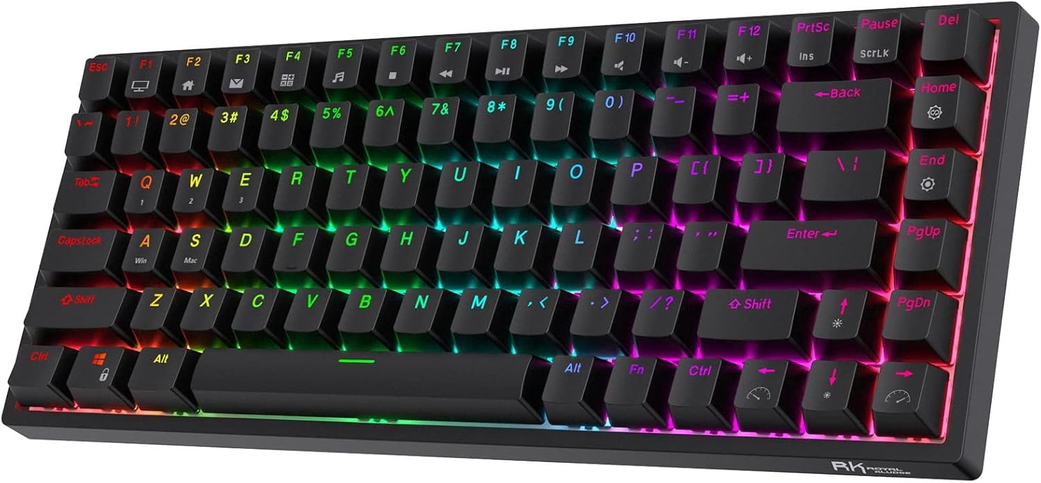 84 RGB 75% Triple Mode BT5.0/2.4G/USB-C Hot Swappable Mechanical ...