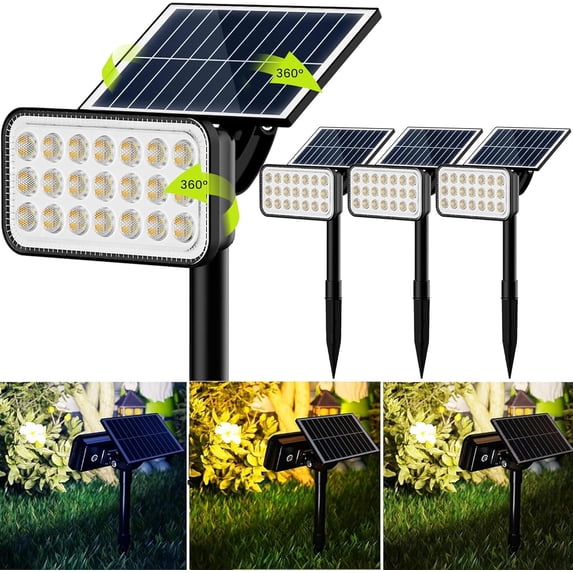 84- Solar Spotlights 5 Lighting Modes 360? Adjustable IP65 Bright ...