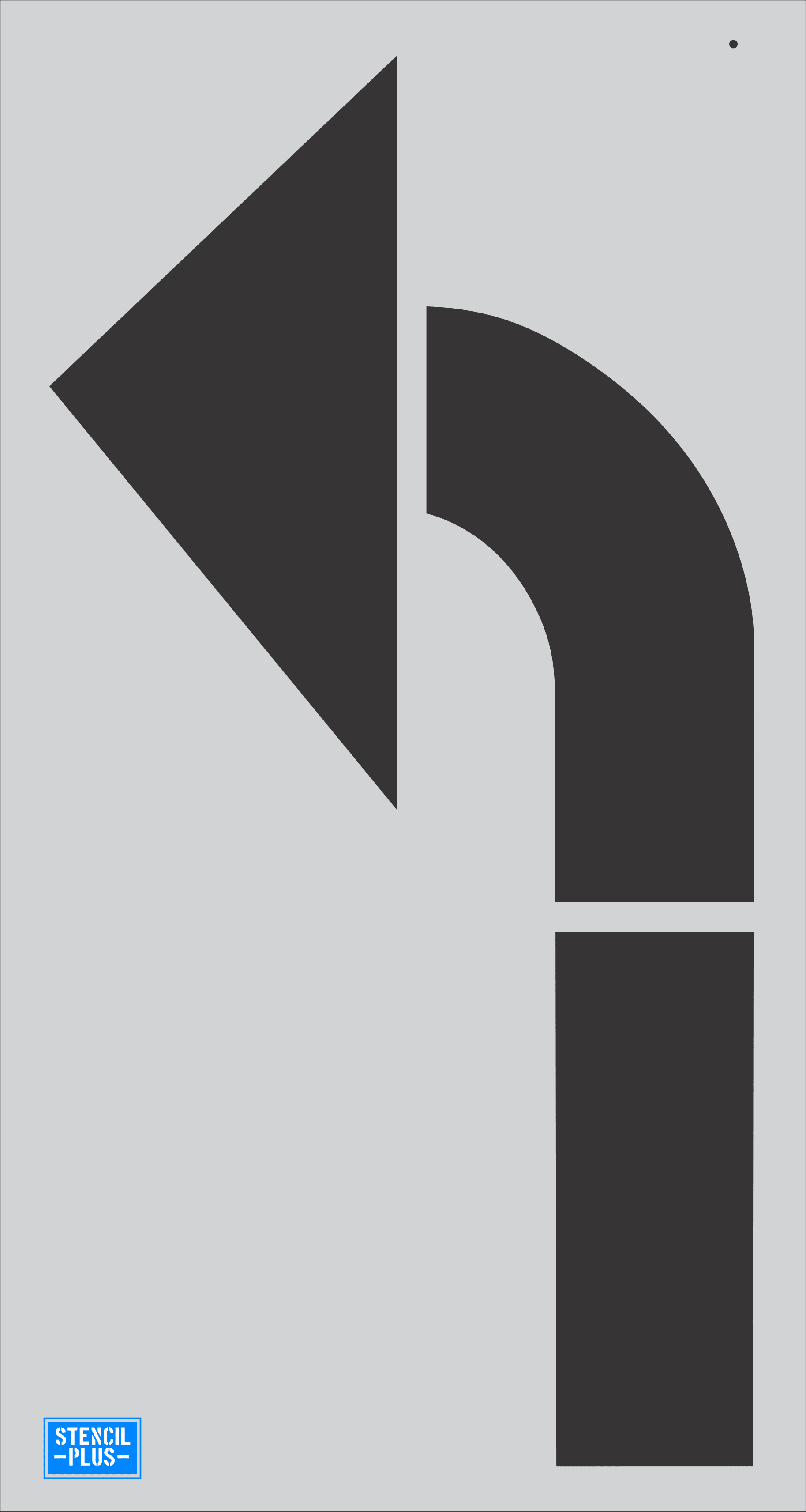 84" Turn Arrow Parking Lot Pavement Marking Stencil Thickness: .100 ...