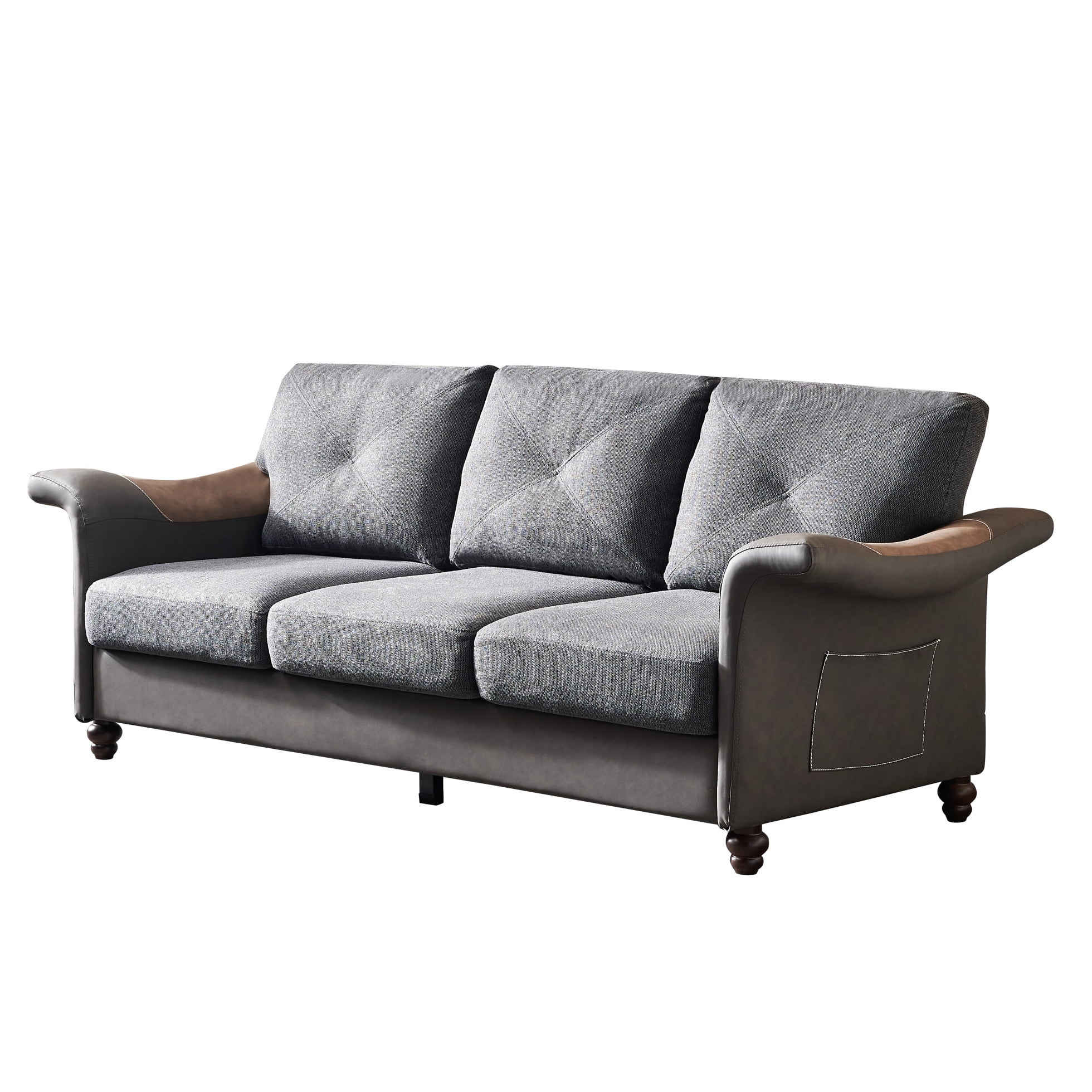 84''W Accent Loveseat Sofa with Removable Storage Boxes and Side Pocket ...