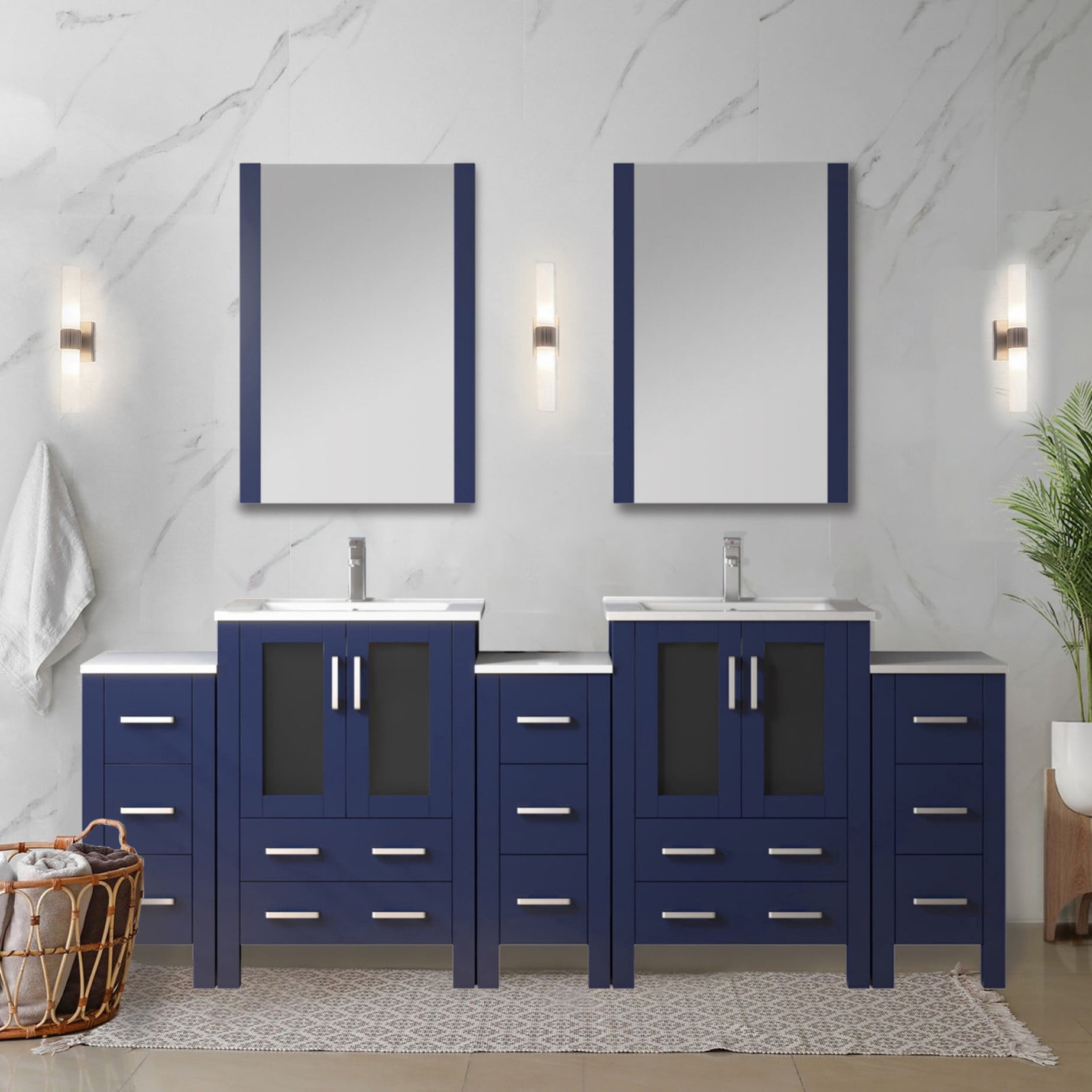 84 in. Wide Vanity | Mirrors for Reflection | Bathroom Decorating ...