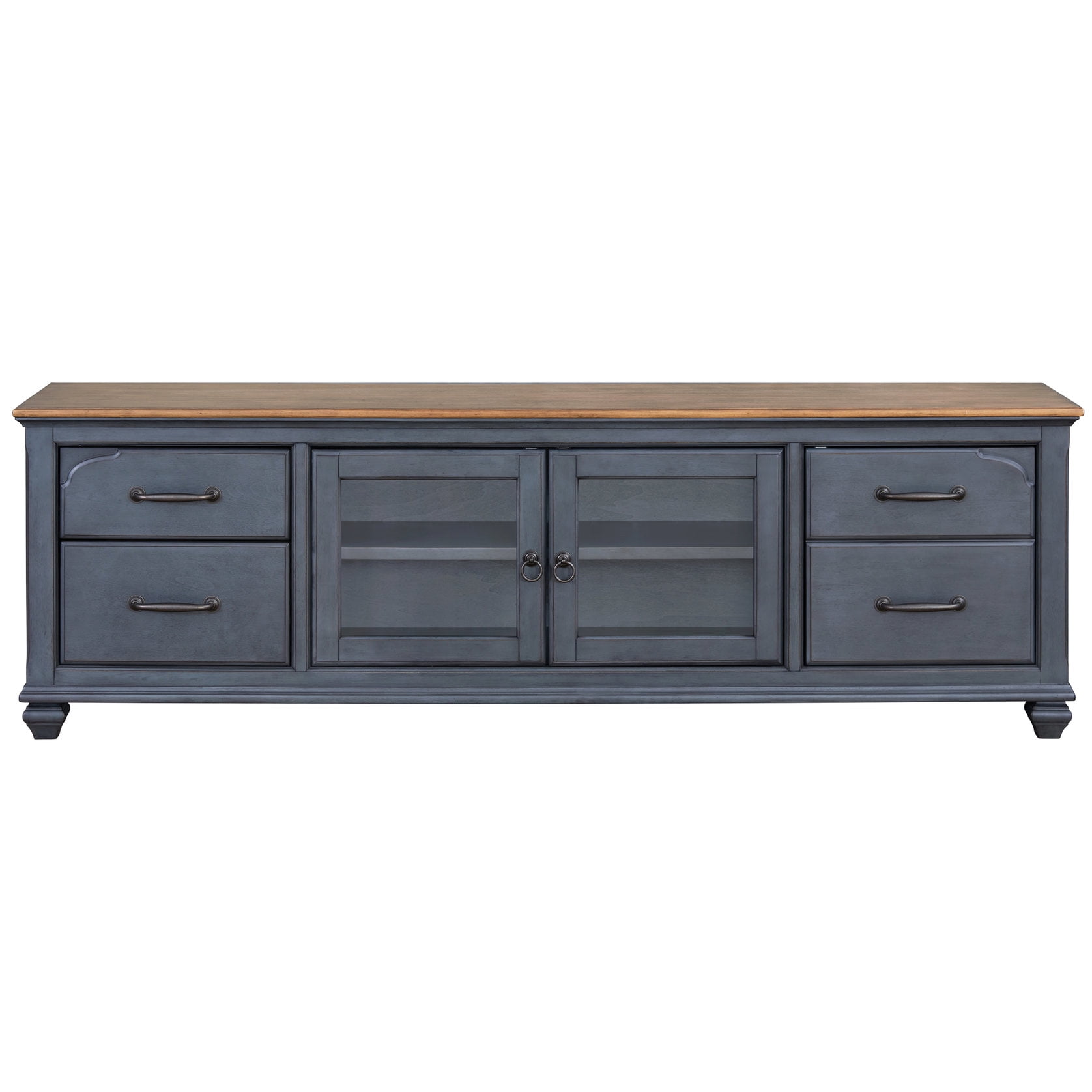 84 - inch TV Stand for Up to 90 - inch TVs, Blue Finish | No Assembly ...