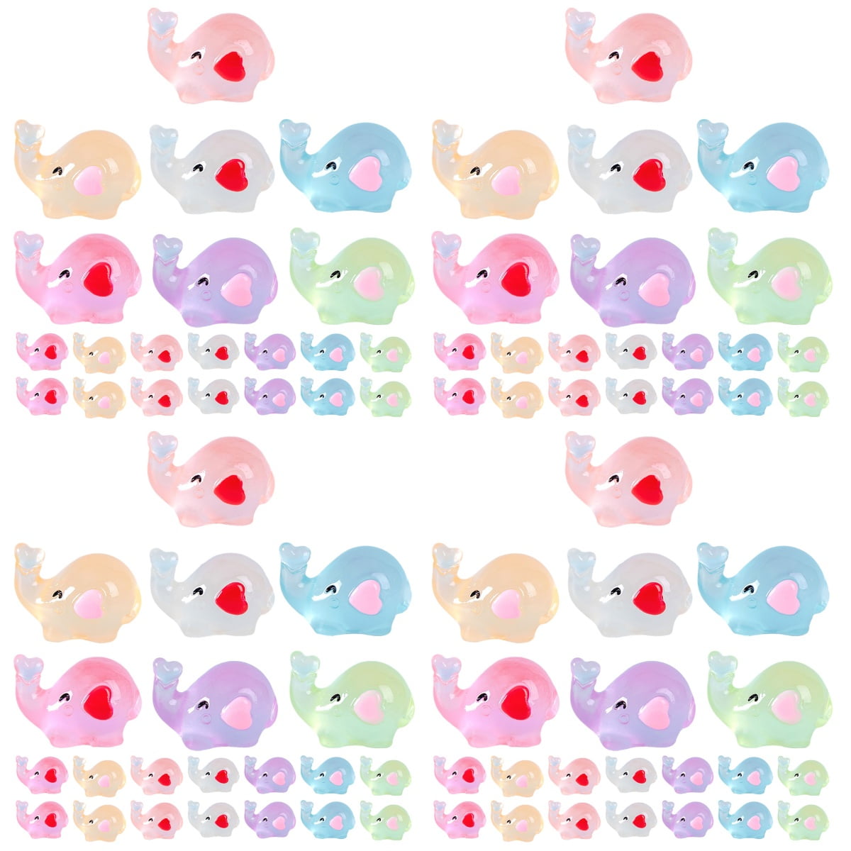 84 pcs Mini Elephant Crafts Cartoon Tiny Elephant Figurines Miniature ...