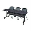 Regency Kobe 72 x 24 in. Flip-Top Training Nesting Table- Maple & 2 ...