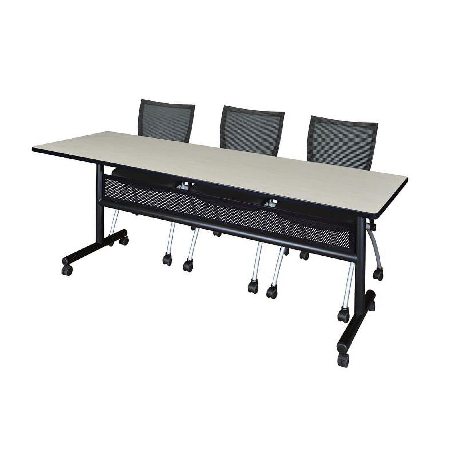 84" x 24" Flip Top Mobile Training Table w/ Divider- Maple & 3 Nesting Chairs - Walmart.com