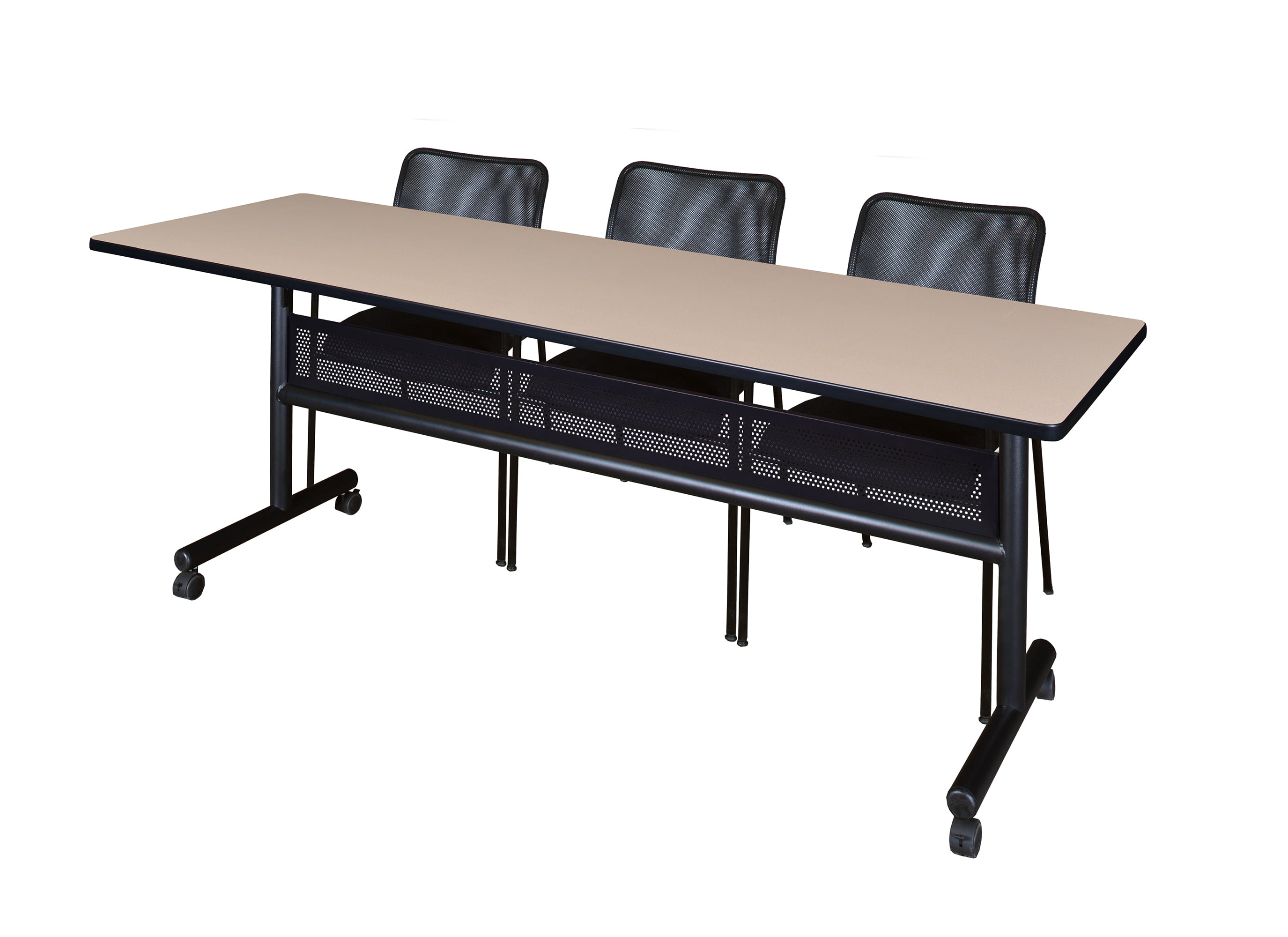 84" x 24" Flip Top Mobile Training Table with Modesty Panel and 3 Mario ...