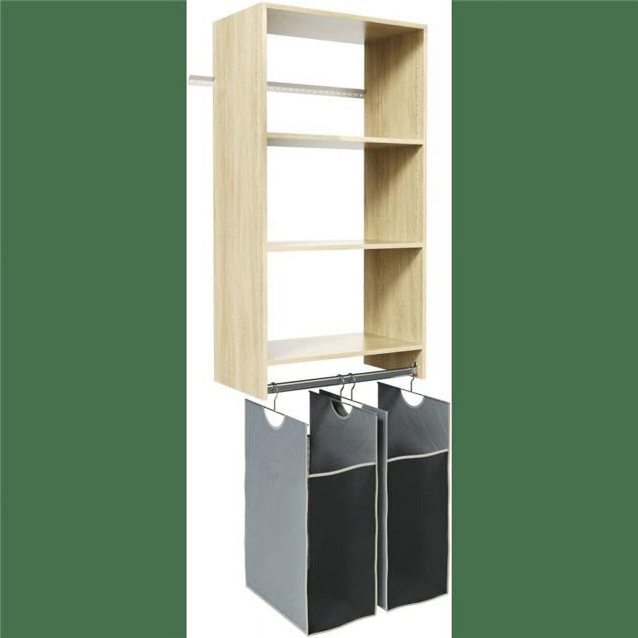 84 x 25.125 x 14 in. Wide Fabric & Mesh Hamper Closet & Laundry Kit ...