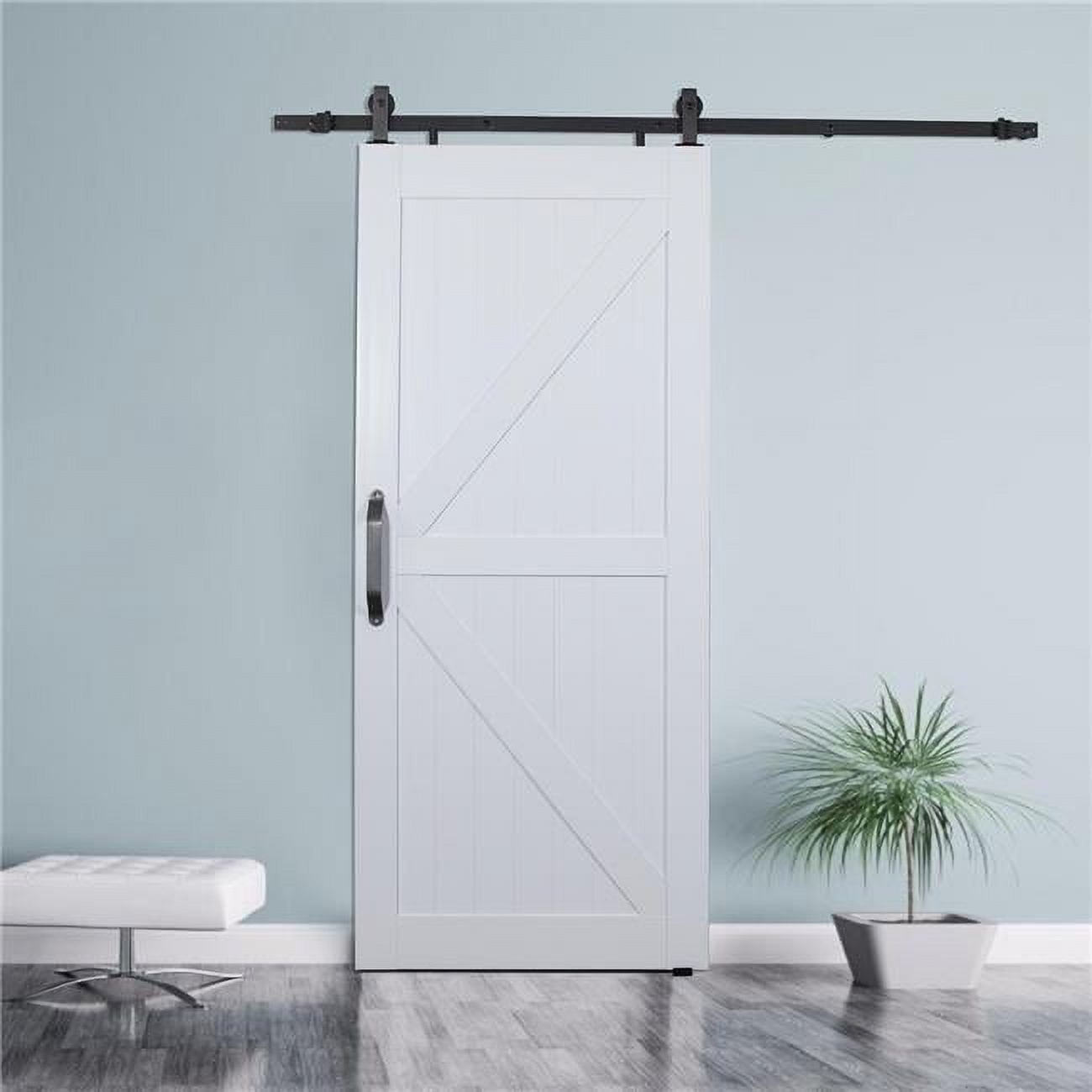 84 x 36 in. White H & K-Style PVC Barn Door Kit - Walmart.com