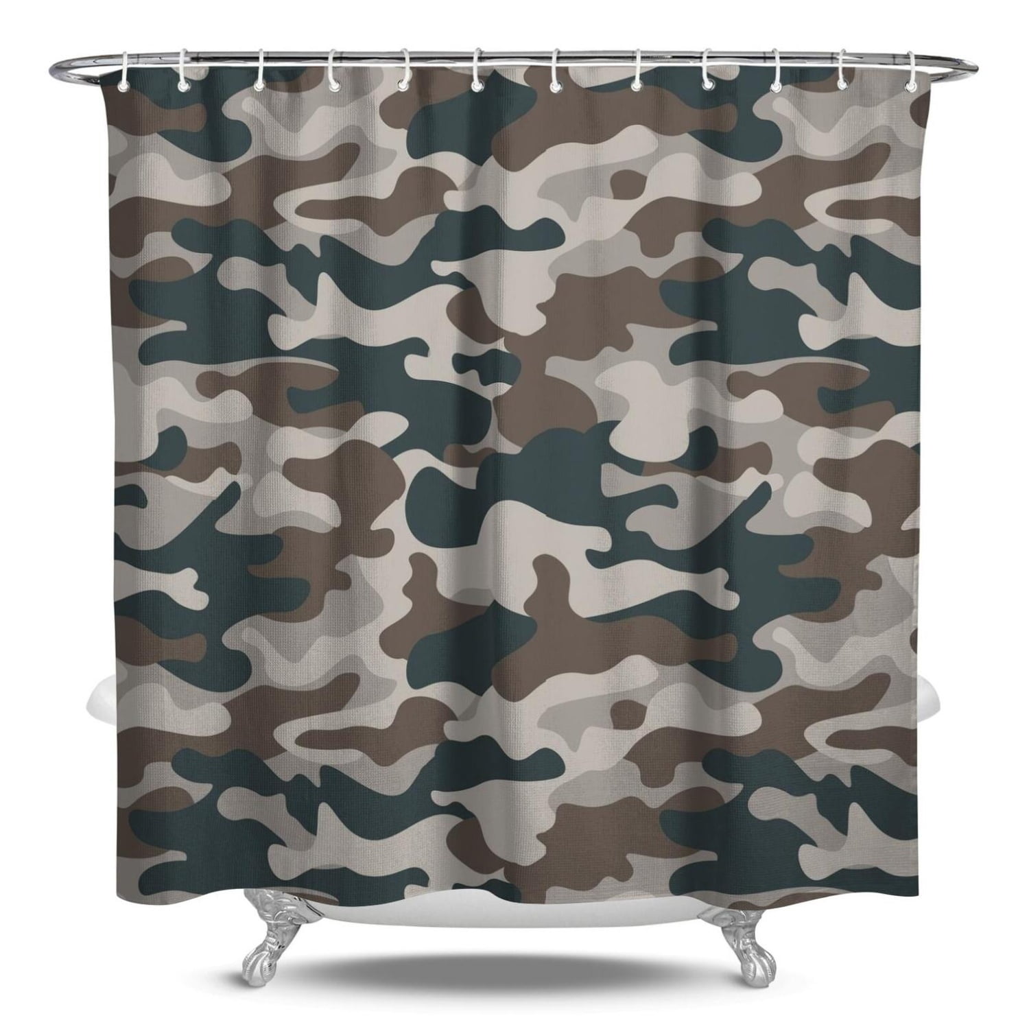 84" x 72" Camo Shower Curtain Waterproof Military Camouflage Tactical ...