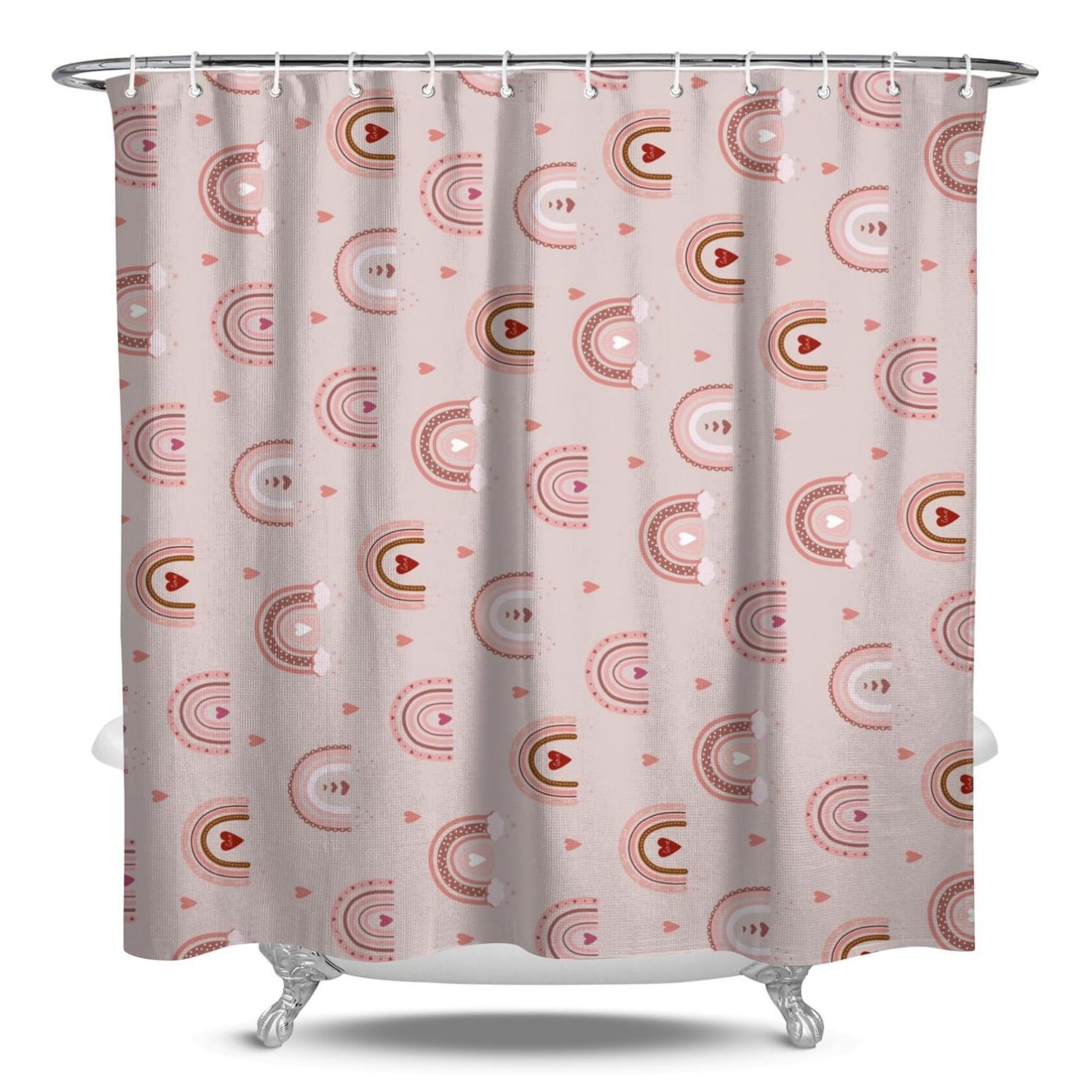 84" x 72" Floral Hippie Retro Style Shower Curtain Quick-Dry Machine ...